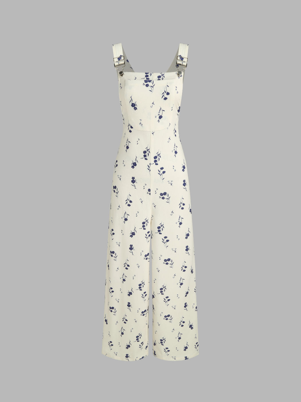 Woven Floral Pocket Buckle Jumpsuit For Daily Casual Vacation