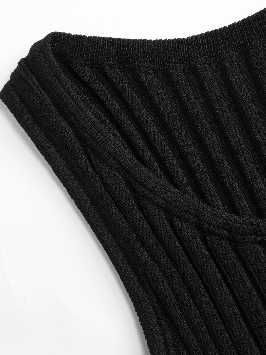 Knit Fabric U-neckline Solid Knitted Crop Top For Daily Casual ...