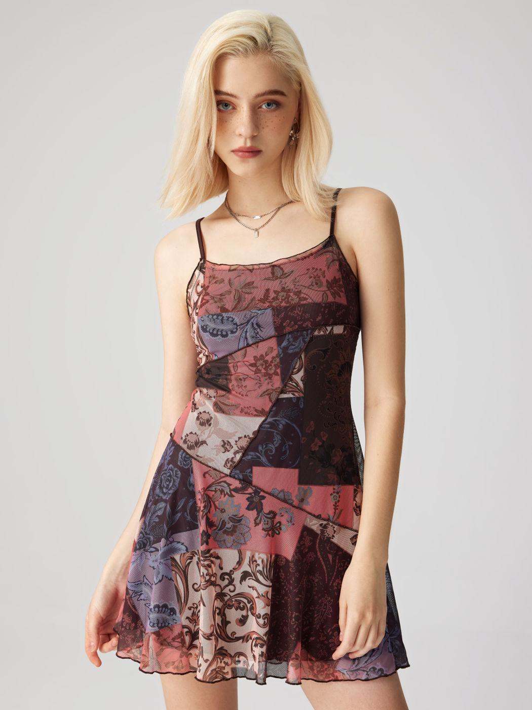 Floral Ruffle Hem Mini Dress For Vacation