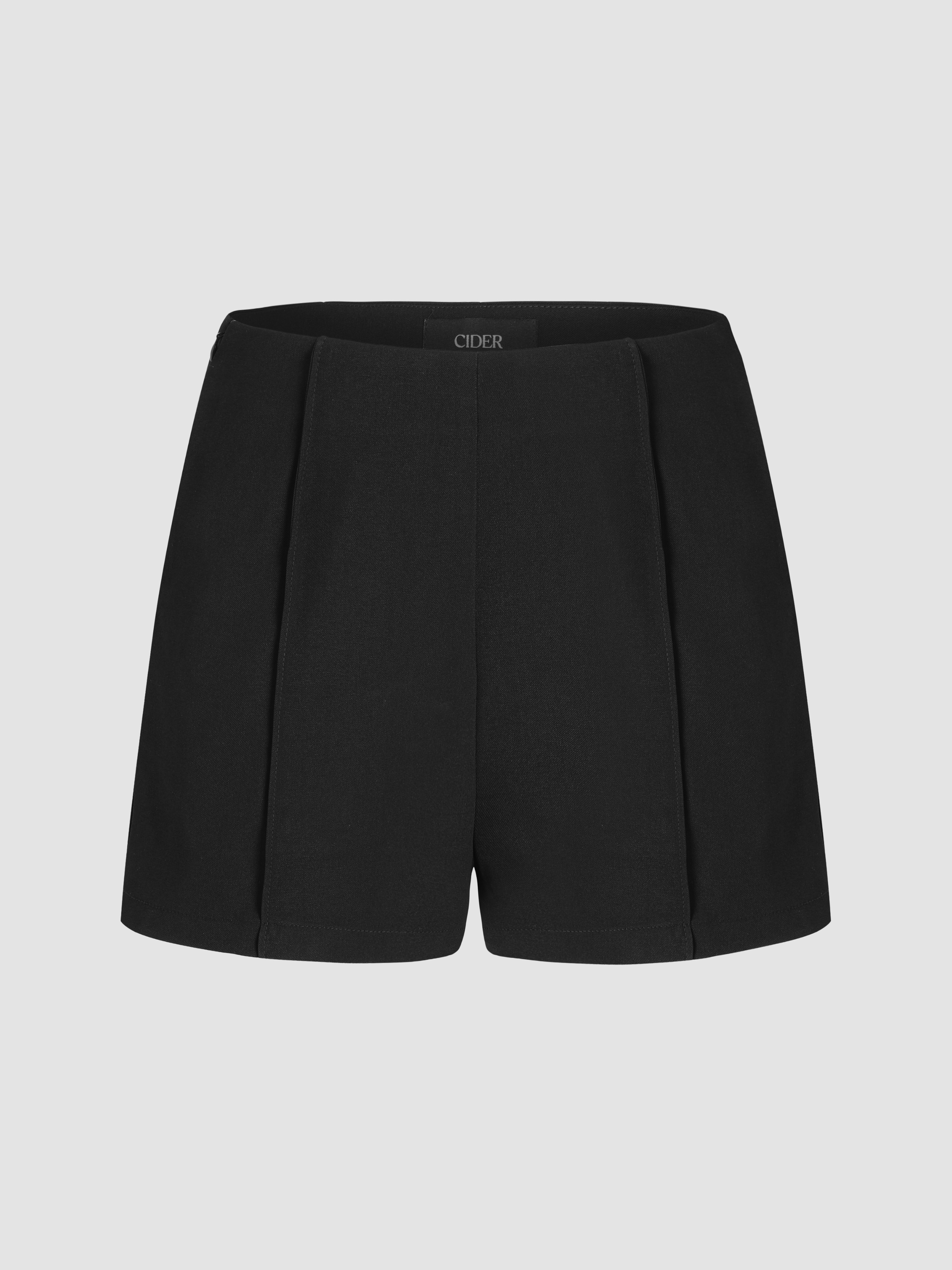Woven Mid Waist Pleated Shorts For Daily Casual