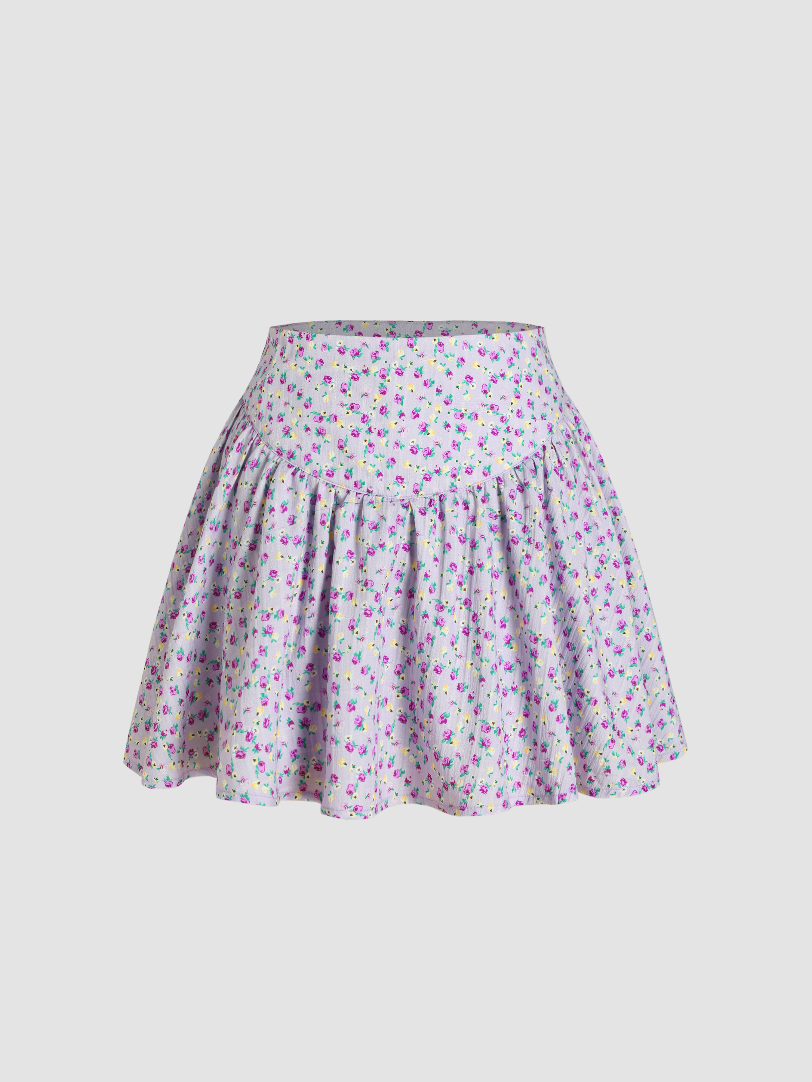 Floral Ruffle Wide Leg Shorts For Daily Casual Vacation