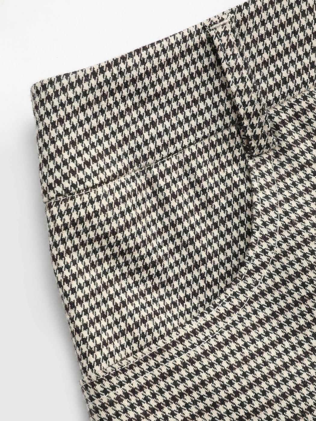 Woven Houndstooth High Waist Shorts For Daily Casual Work