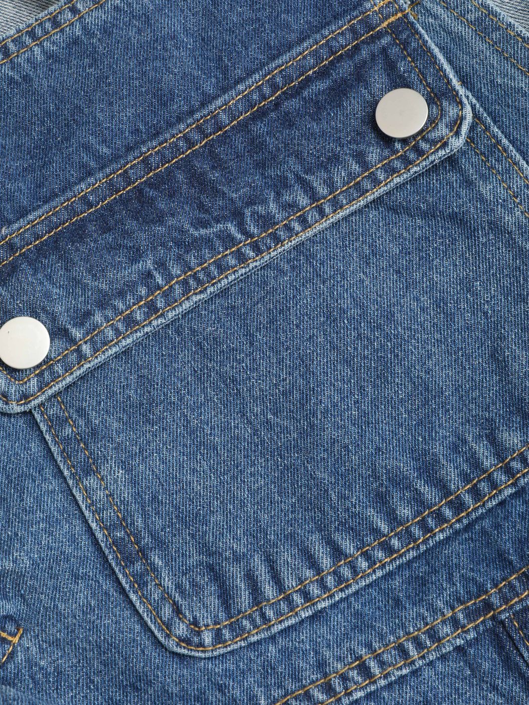 Solid Denim Button Pocket Romper - Cider