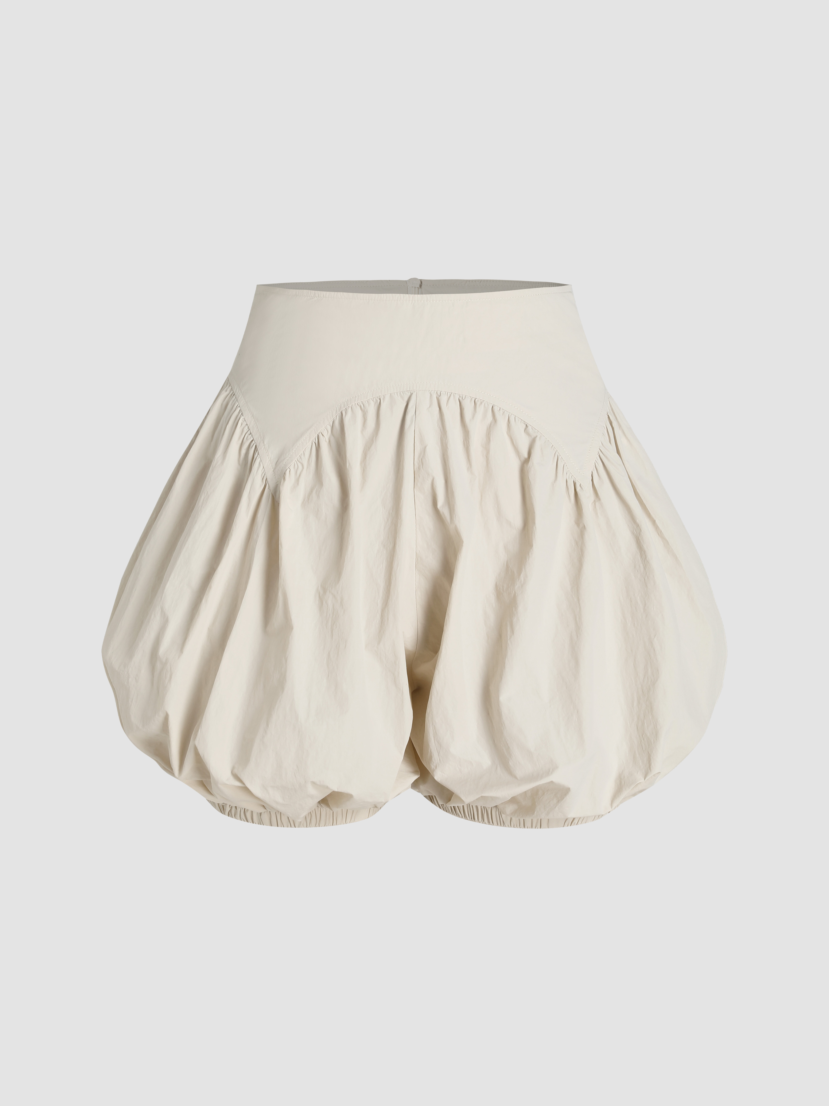 High Waist Ruched Parachute Shorts - Cider