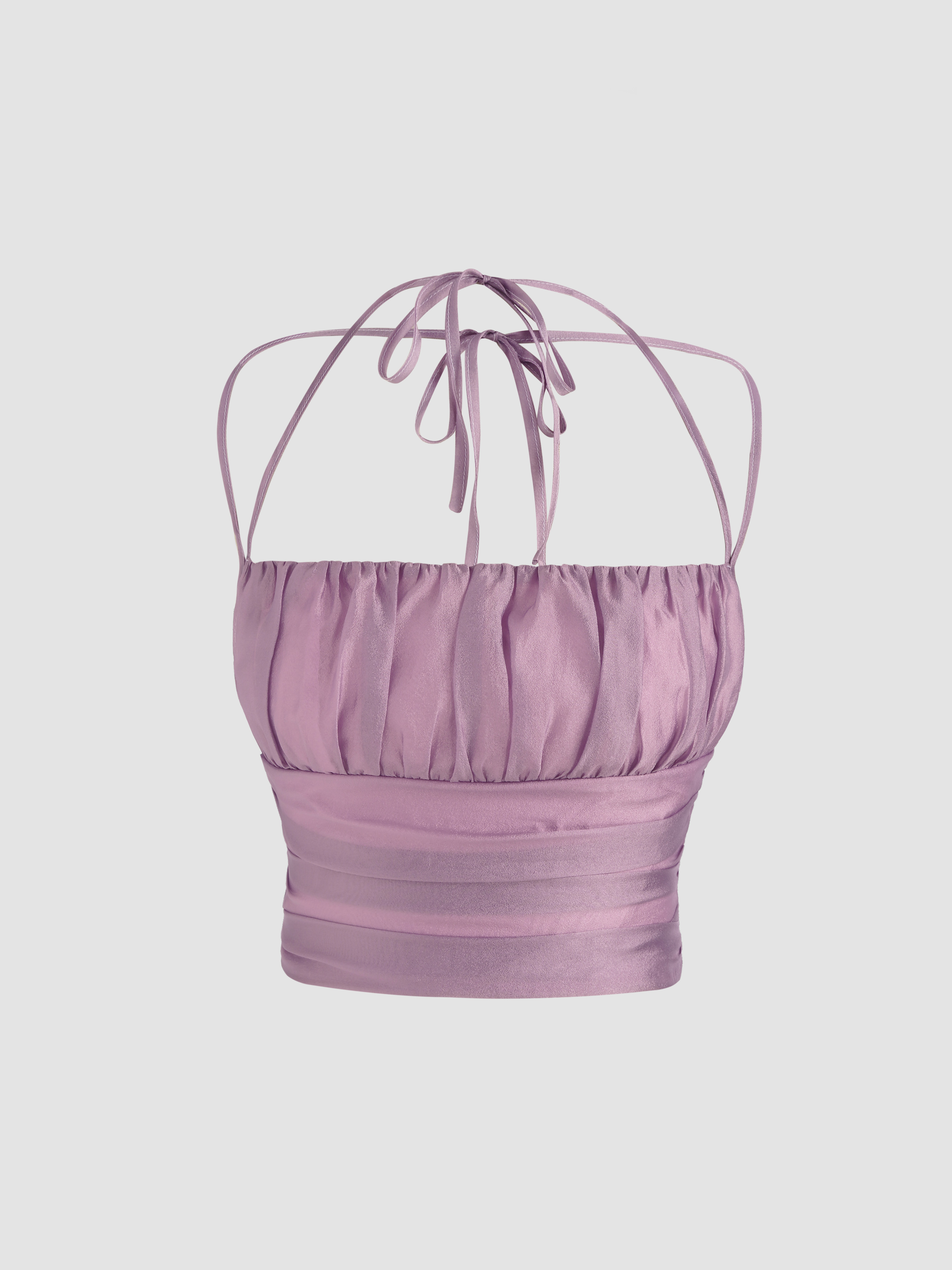 Woven Square Neck Solid Halter Cami Crop Top For Party/Clubbing Vacation Holiday