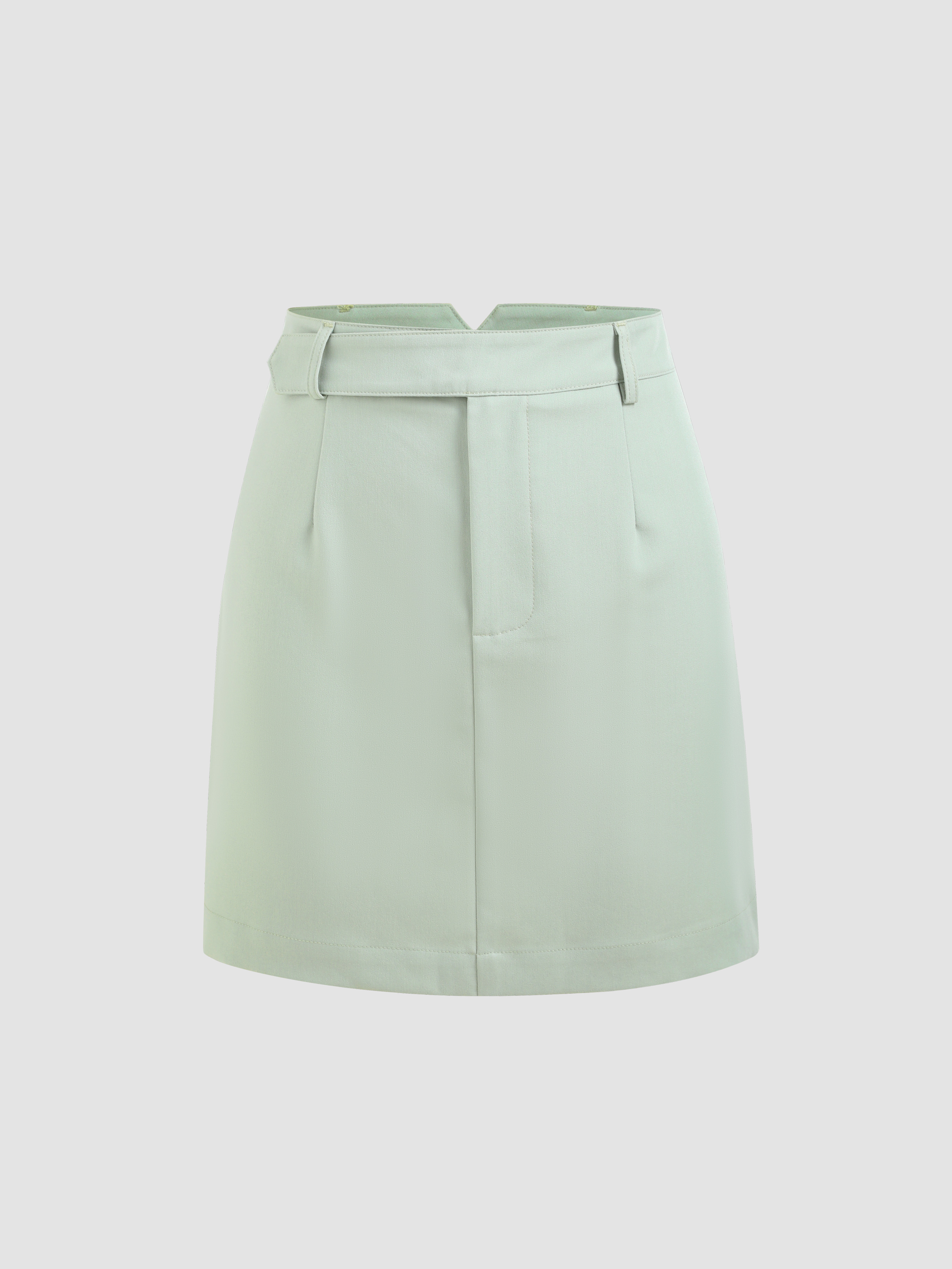 Solid Middle Waist Mini Skirt - Cider