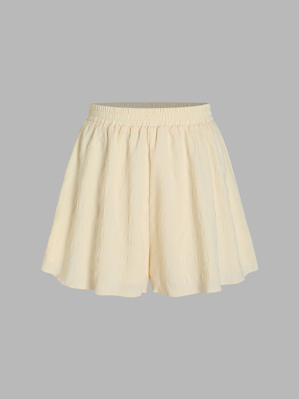 High Waist Texture Wide Leg Mini Shorts - Cider