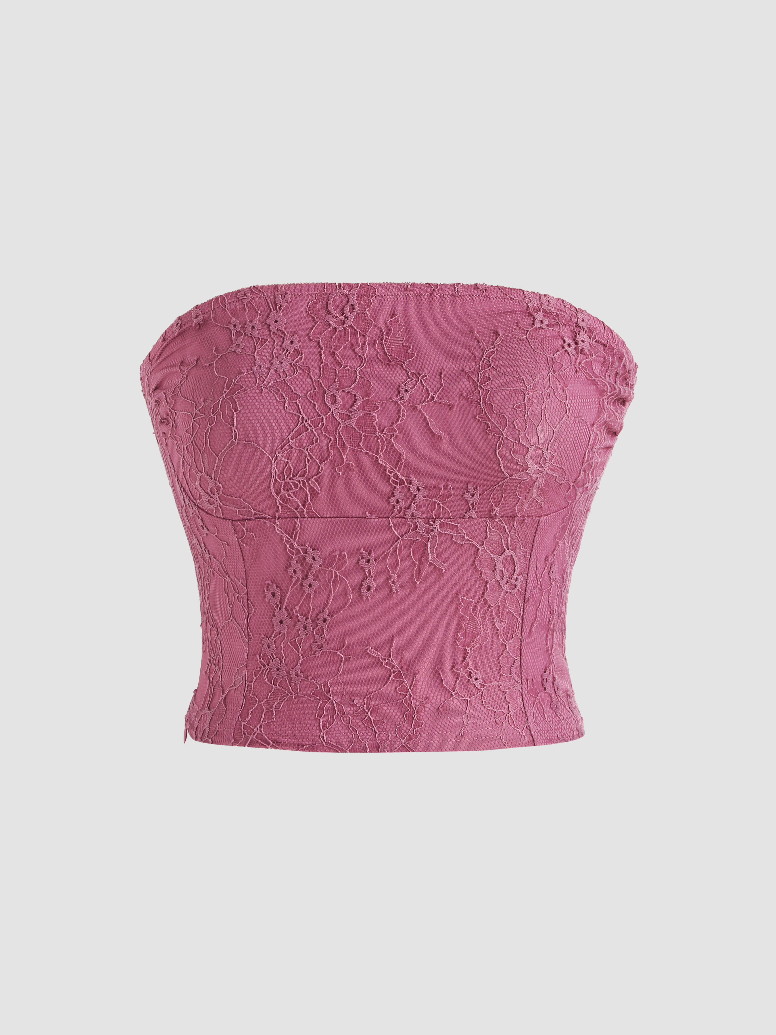 Lace Crop Tube Top For Coffee Shop Vacation Holiday Beach