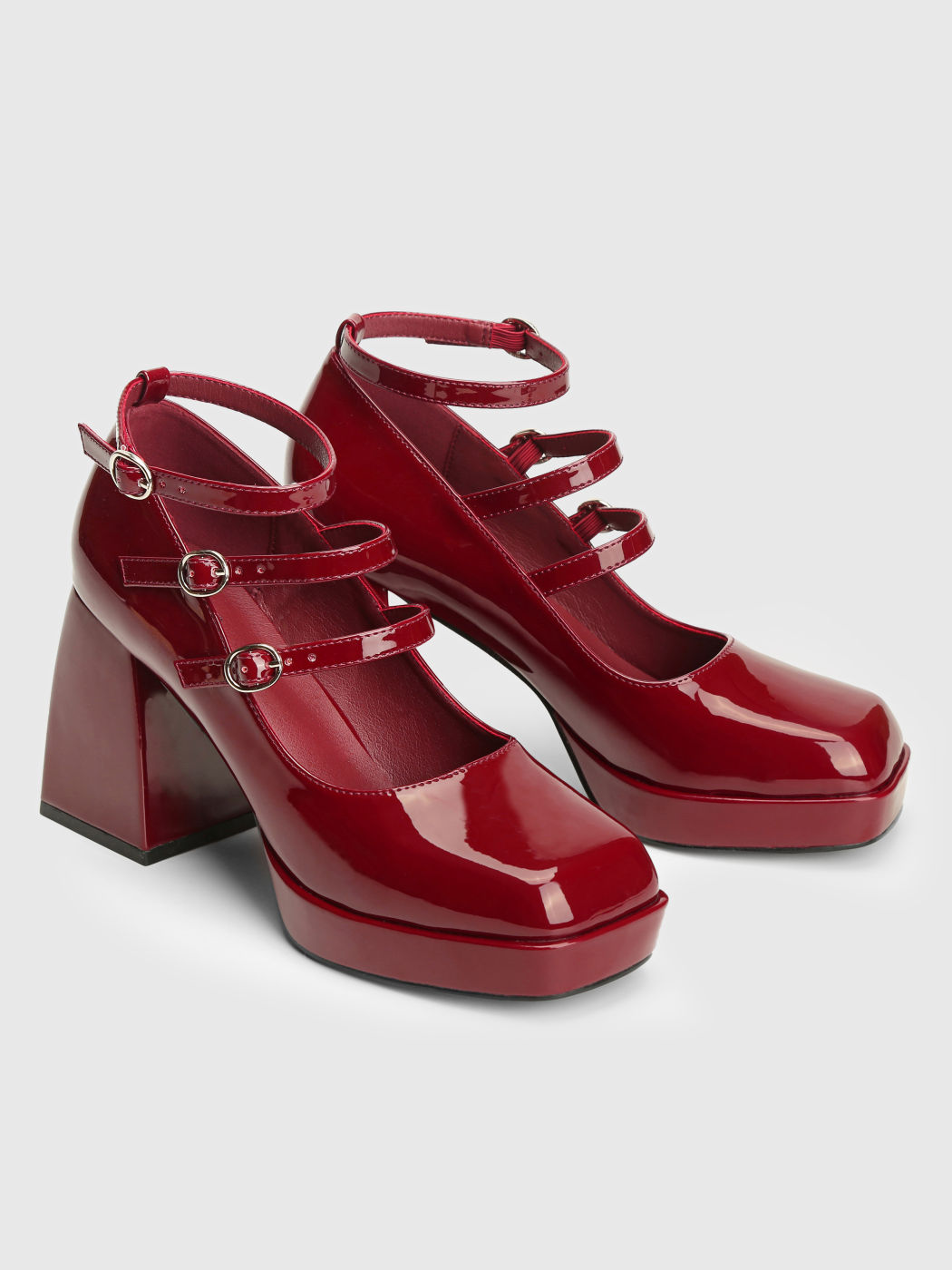 Chunky Heeled Mary Jane Shoes - Cider