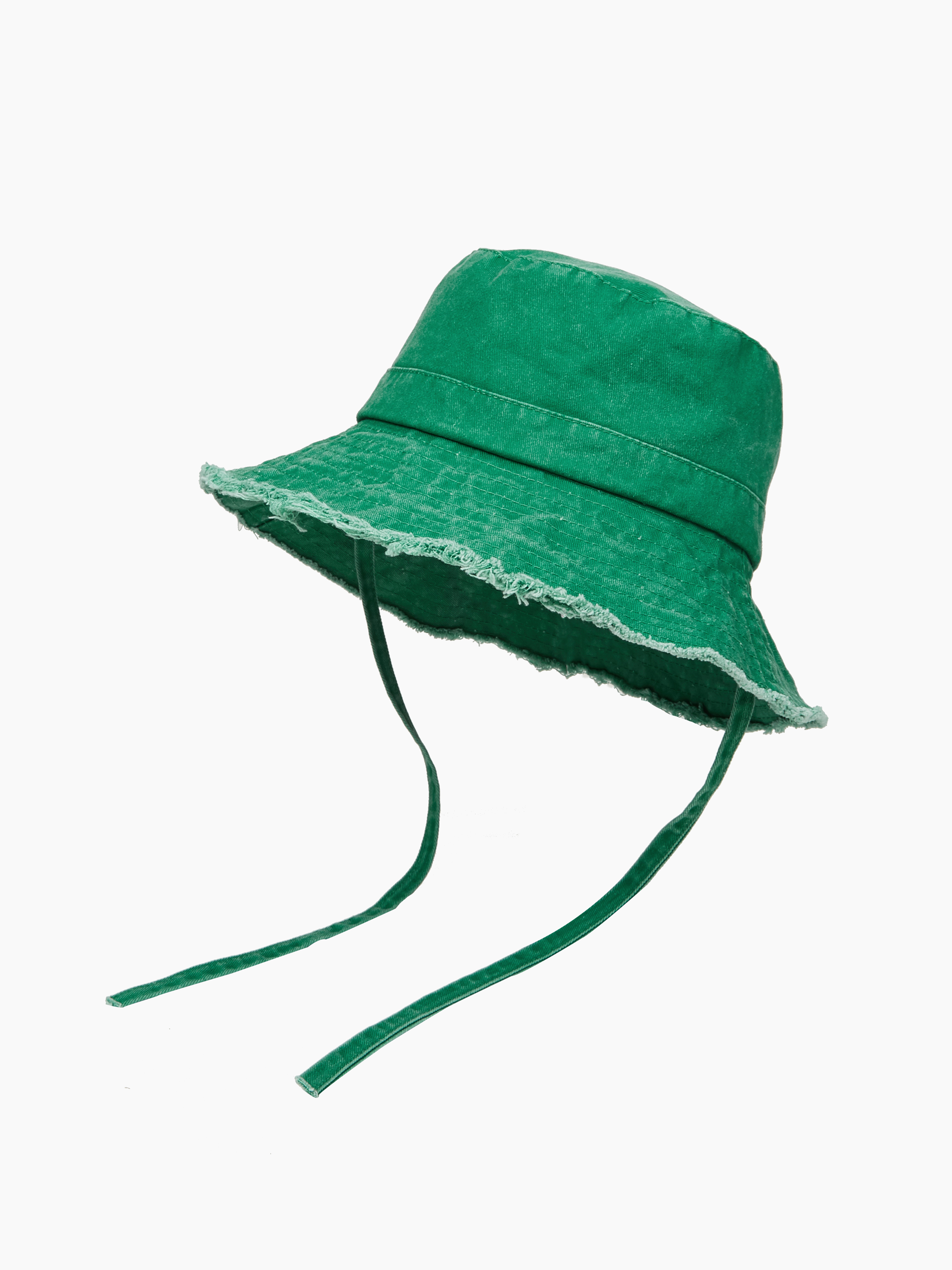 Denim Raw Hem Bucket Hat For Daily Casual Vacation