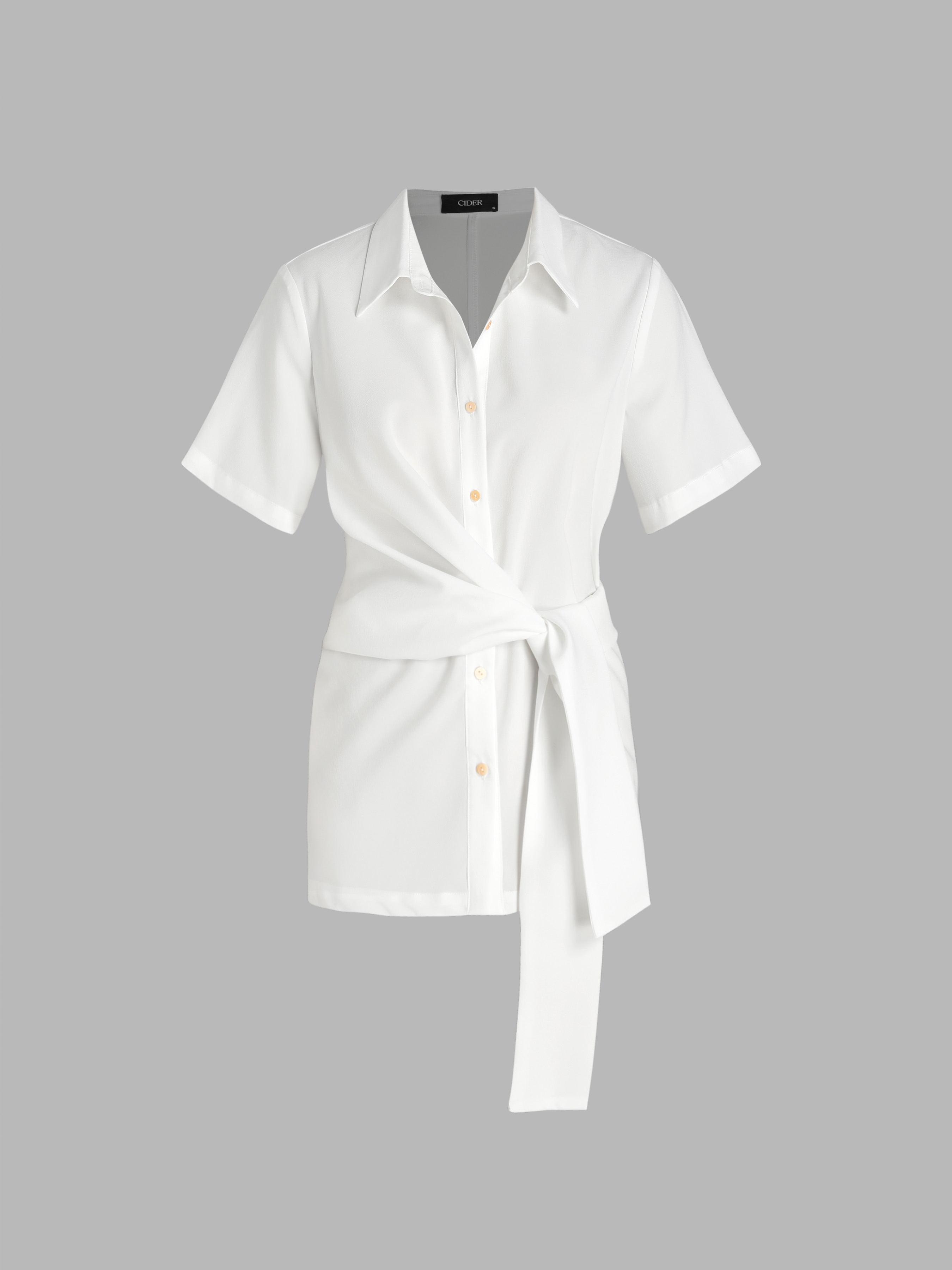 Knotted Short Sleeve Blouse - Cider