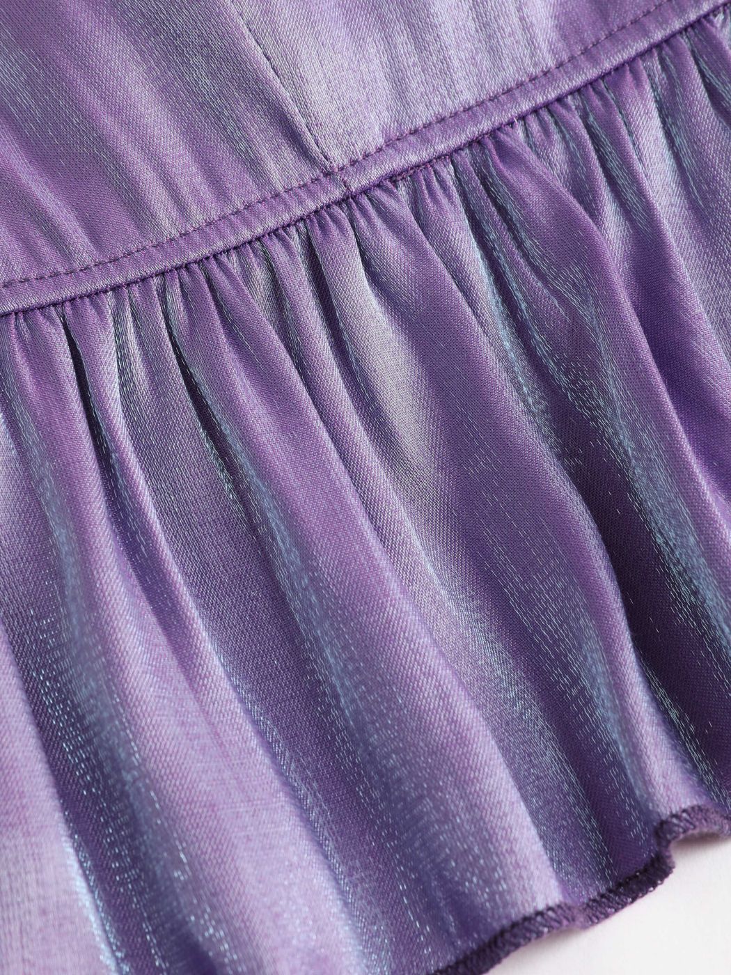 Lace Up Ruffle Hem Corset Crop Tube Top - Cider