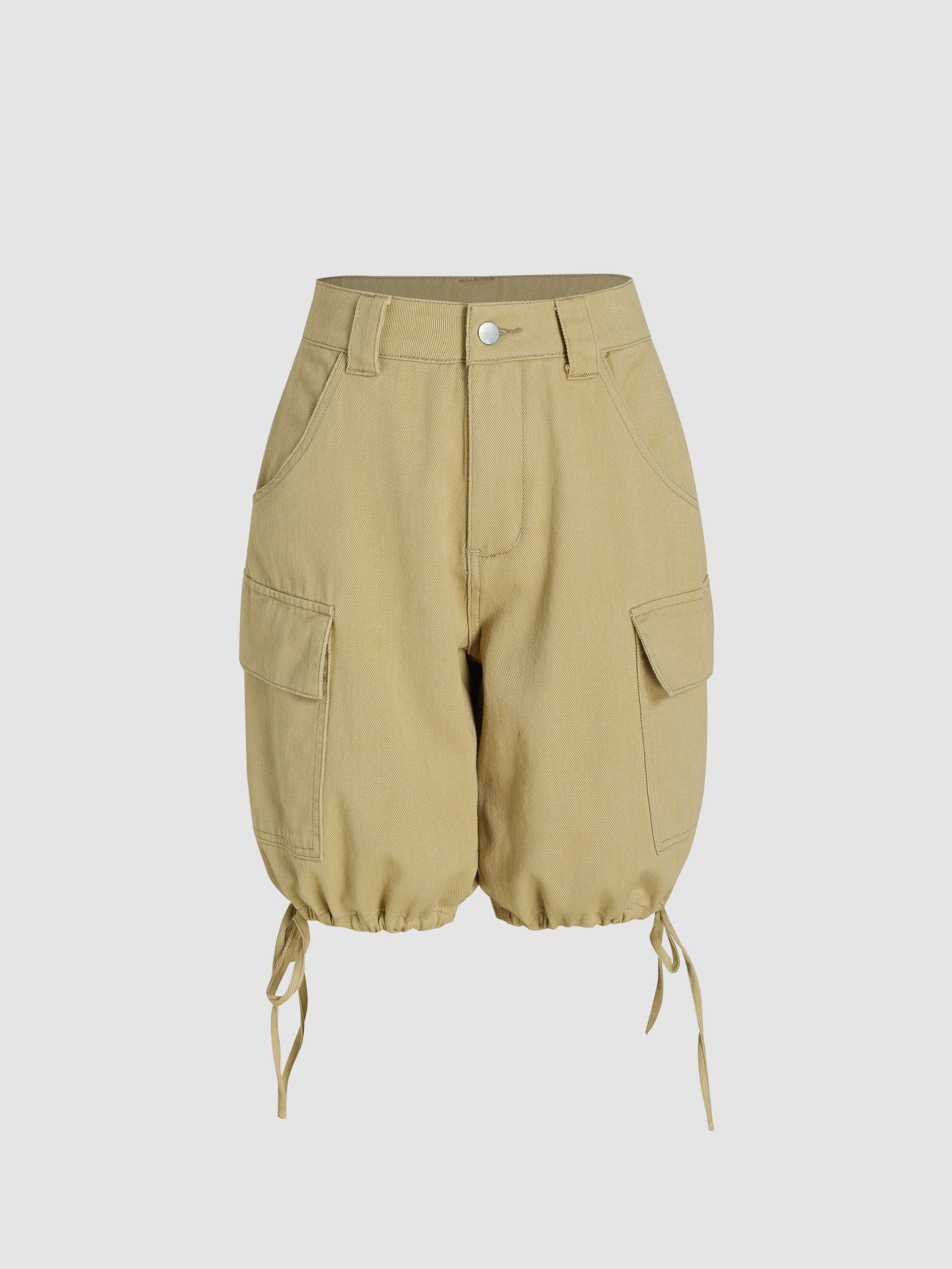 Denim Denim Solid Cargo Jogger Bermuda Shorts For School Daily Casual