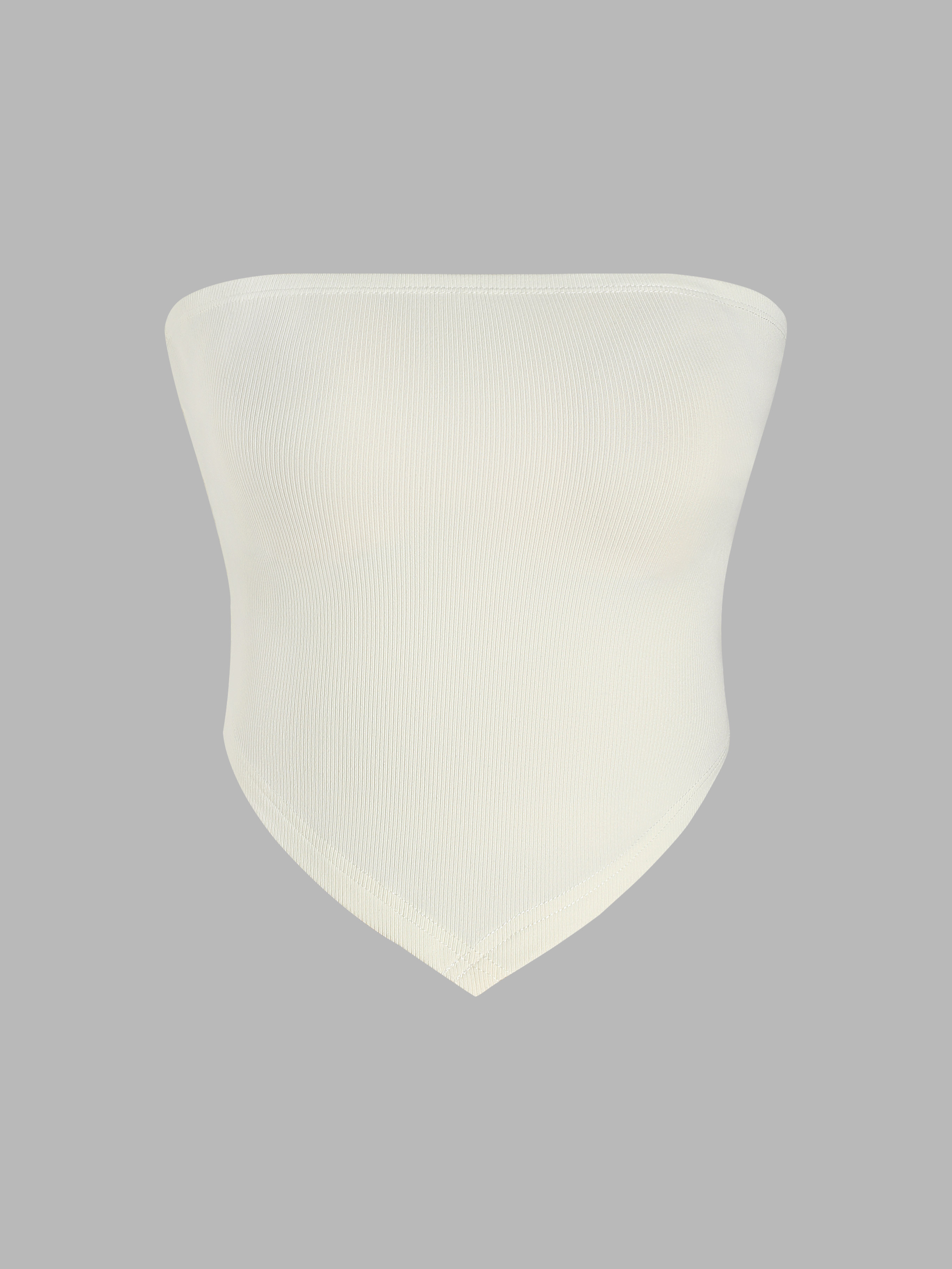 Knit Fabric Rib Solid Tube Top For Holiday