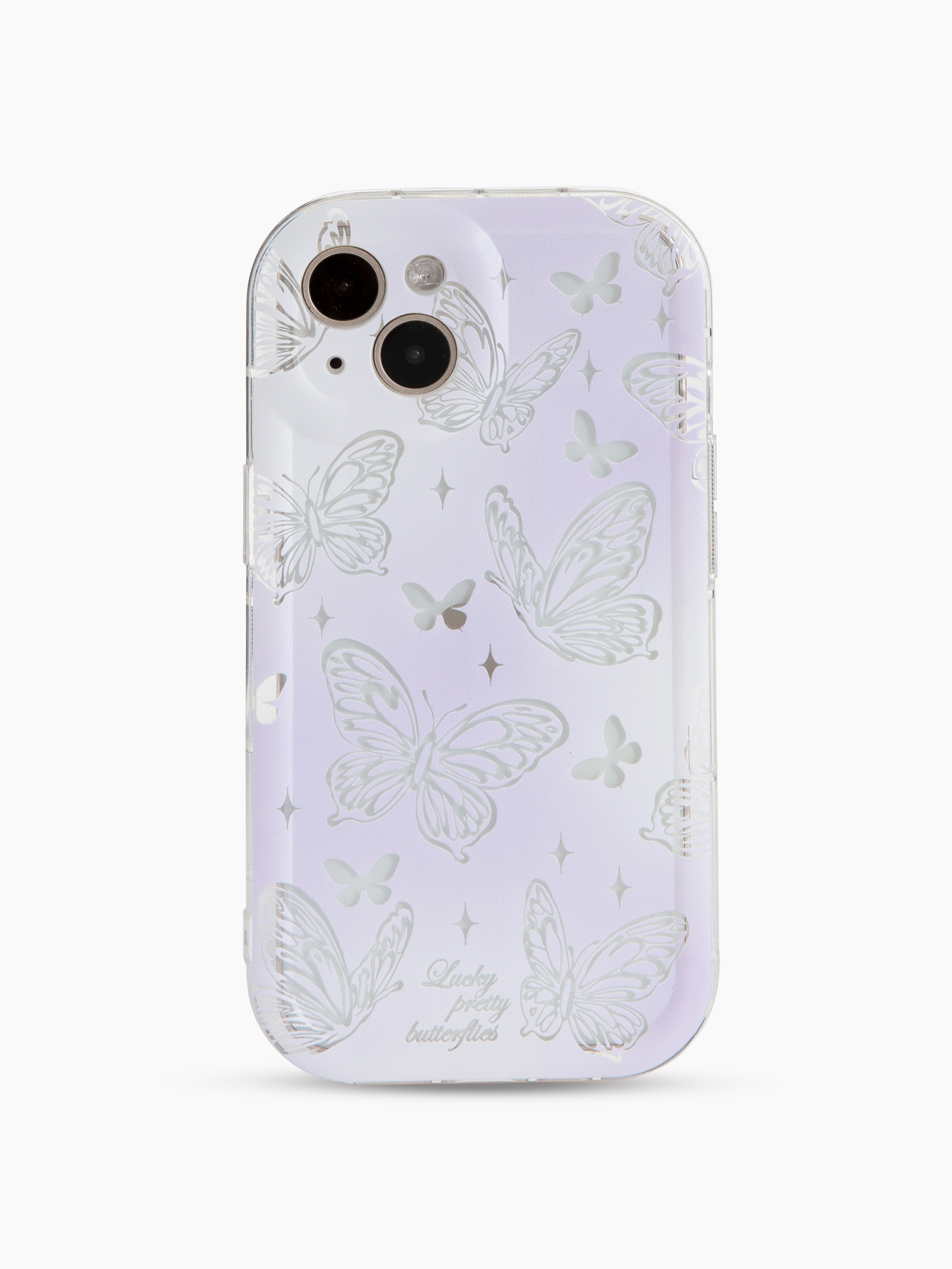 TPU Round Edge Butterfly Pattern Phone Case With Watercolor Butterfly Phone Grip