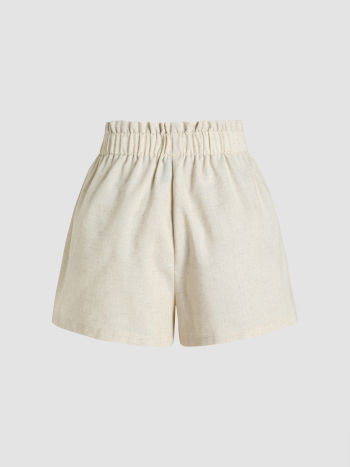 Middle Waist Solid Pocket Shorts For Daily Casual Outdoor Picnic School