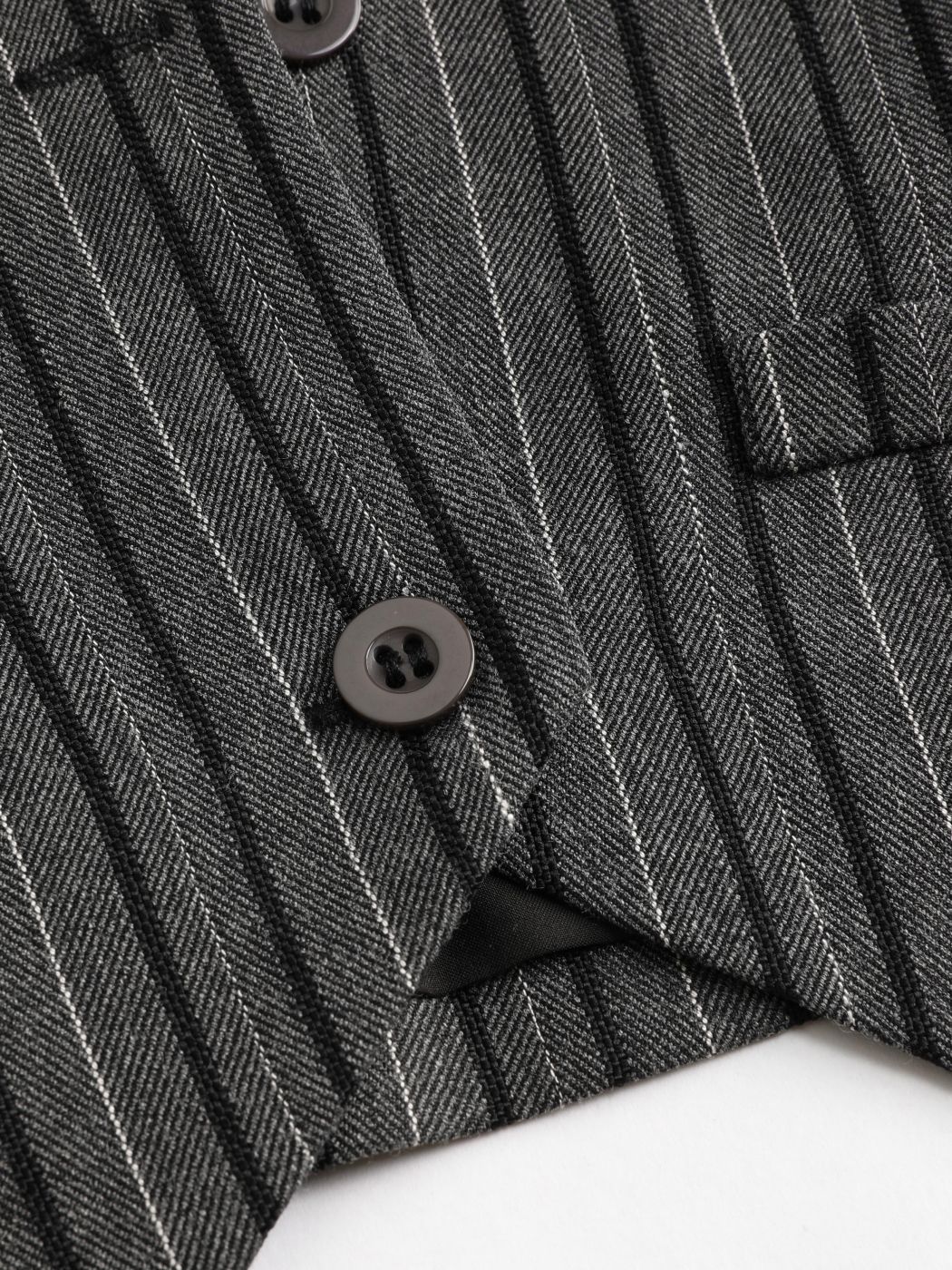 Woven Striped Button Crop Vest For Daily Casual Work