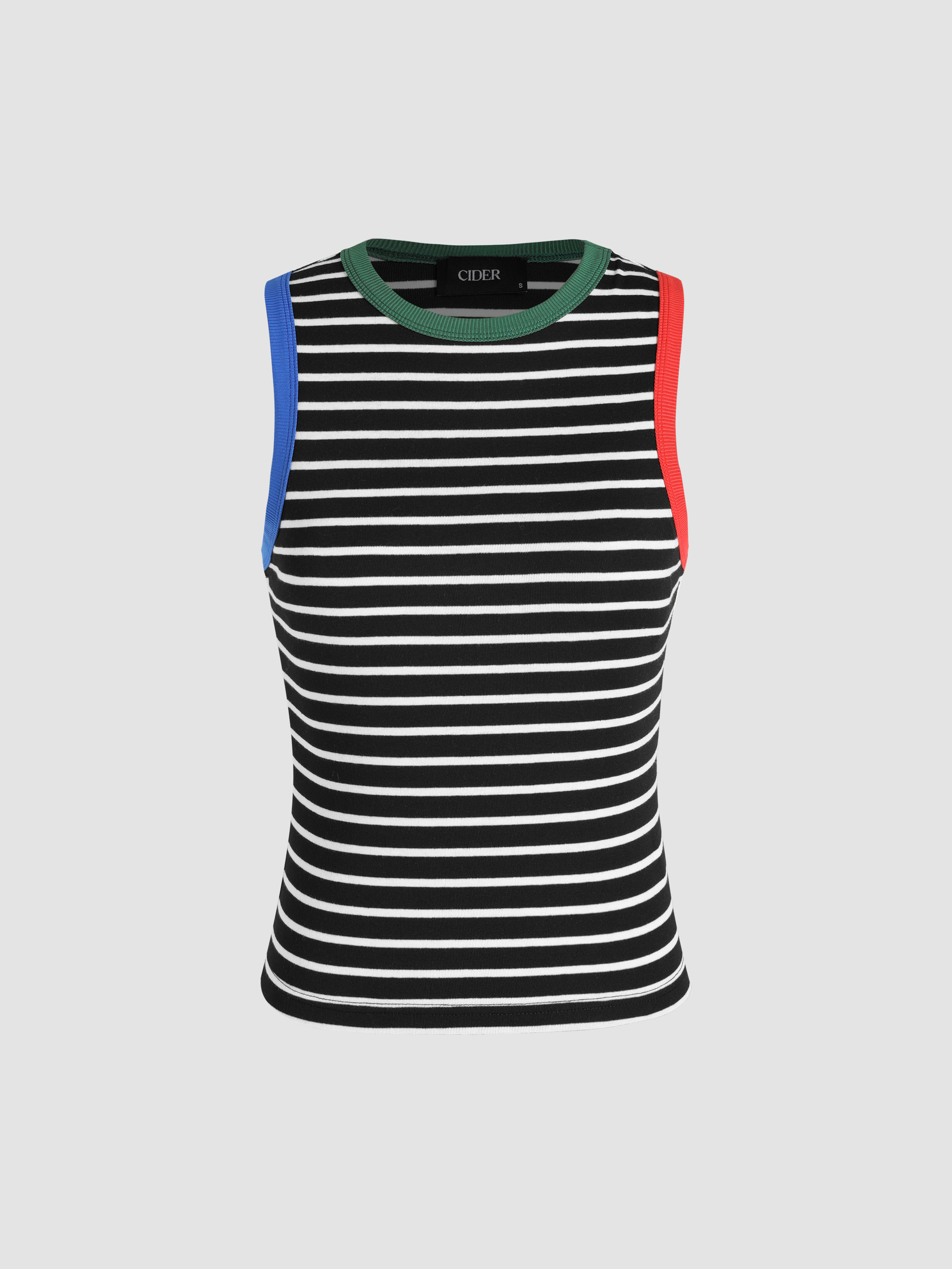 Round Neck Striped Cami Tee - Cider
