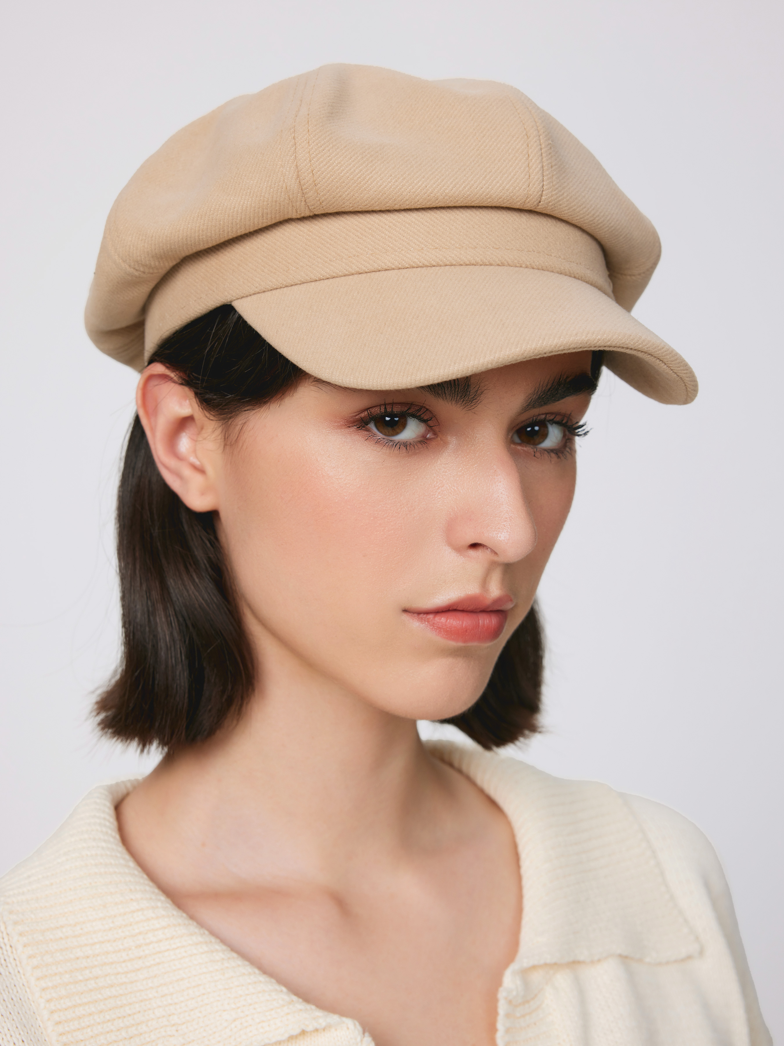 Solid Octagonal Cap For Daily Casual School