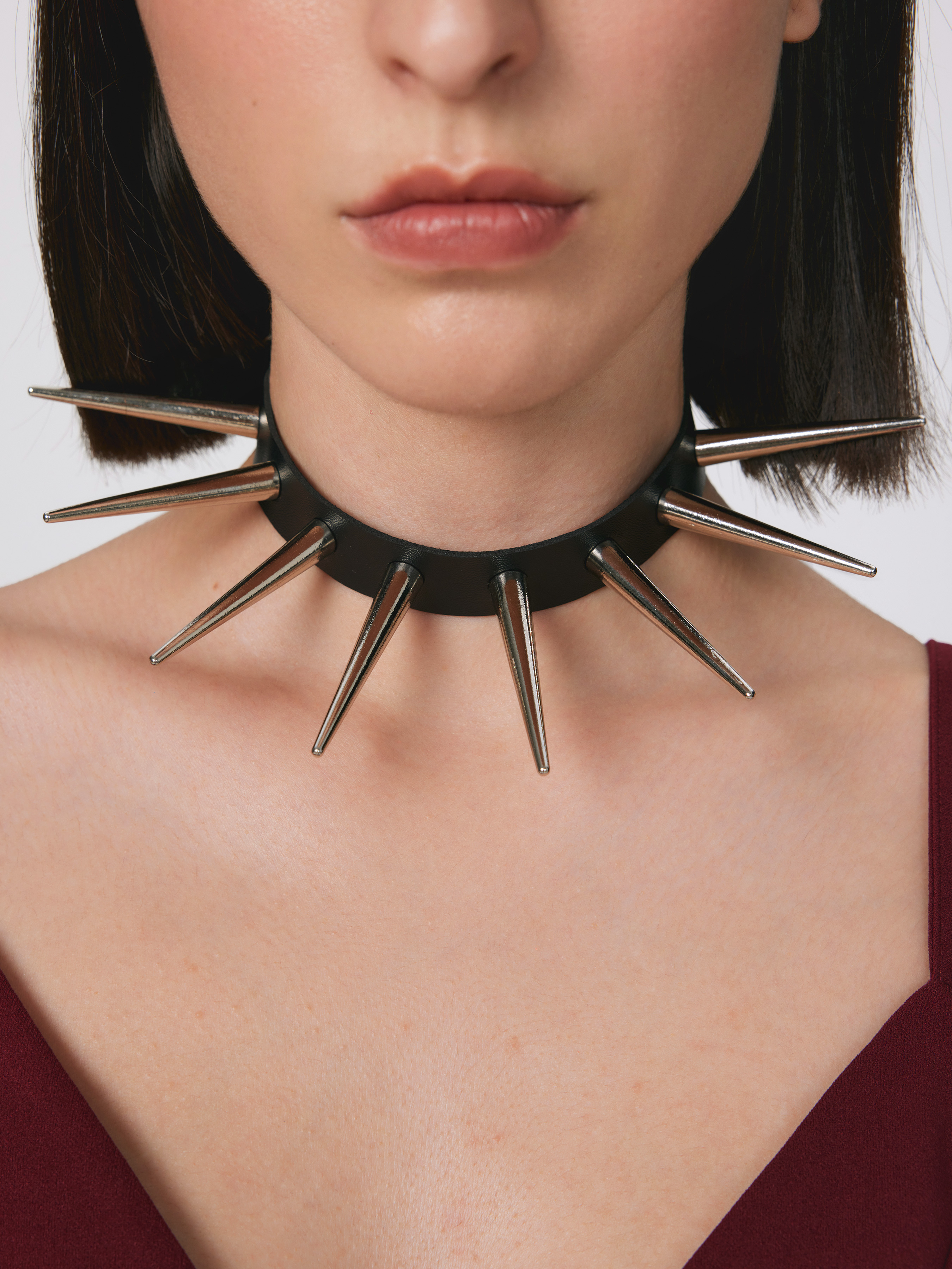 Faux Fur Rivet Decor Choker For Music Festival/Live House Party/Clubbing