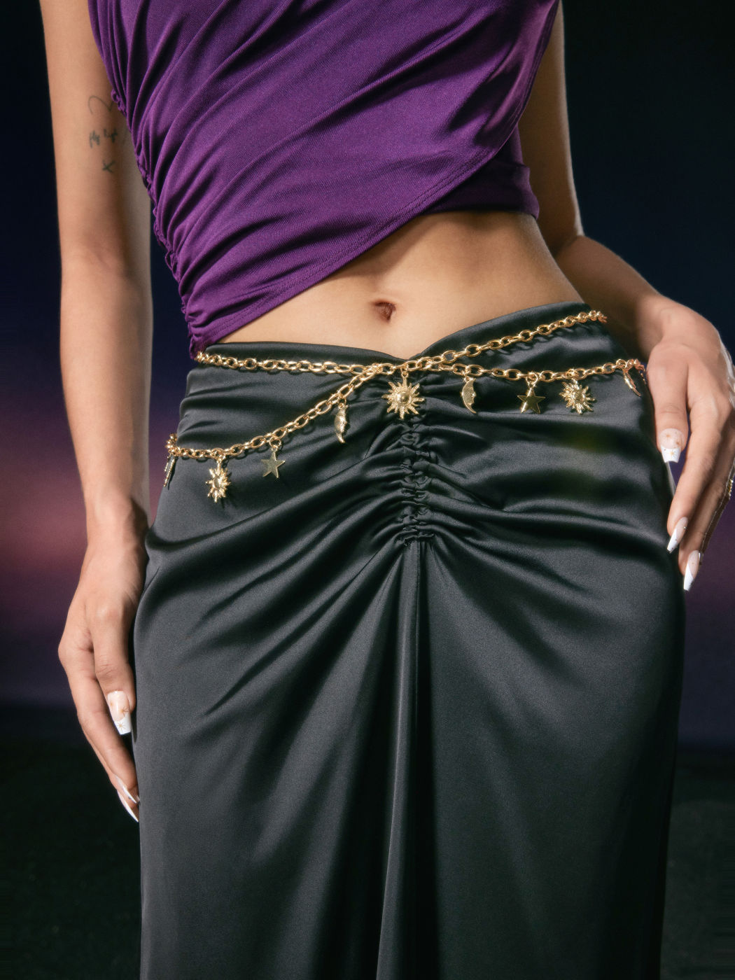 Sun & Star Decor Criss Cross Waist Chain - Cider