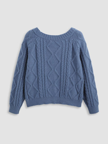 V-neck Cable Knit Button Cardigan Curve & Plus - Cider