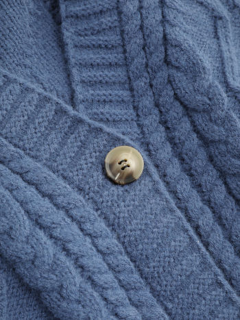 V-neck Cable Knit Button Cardigan Curve & Plus - Cider