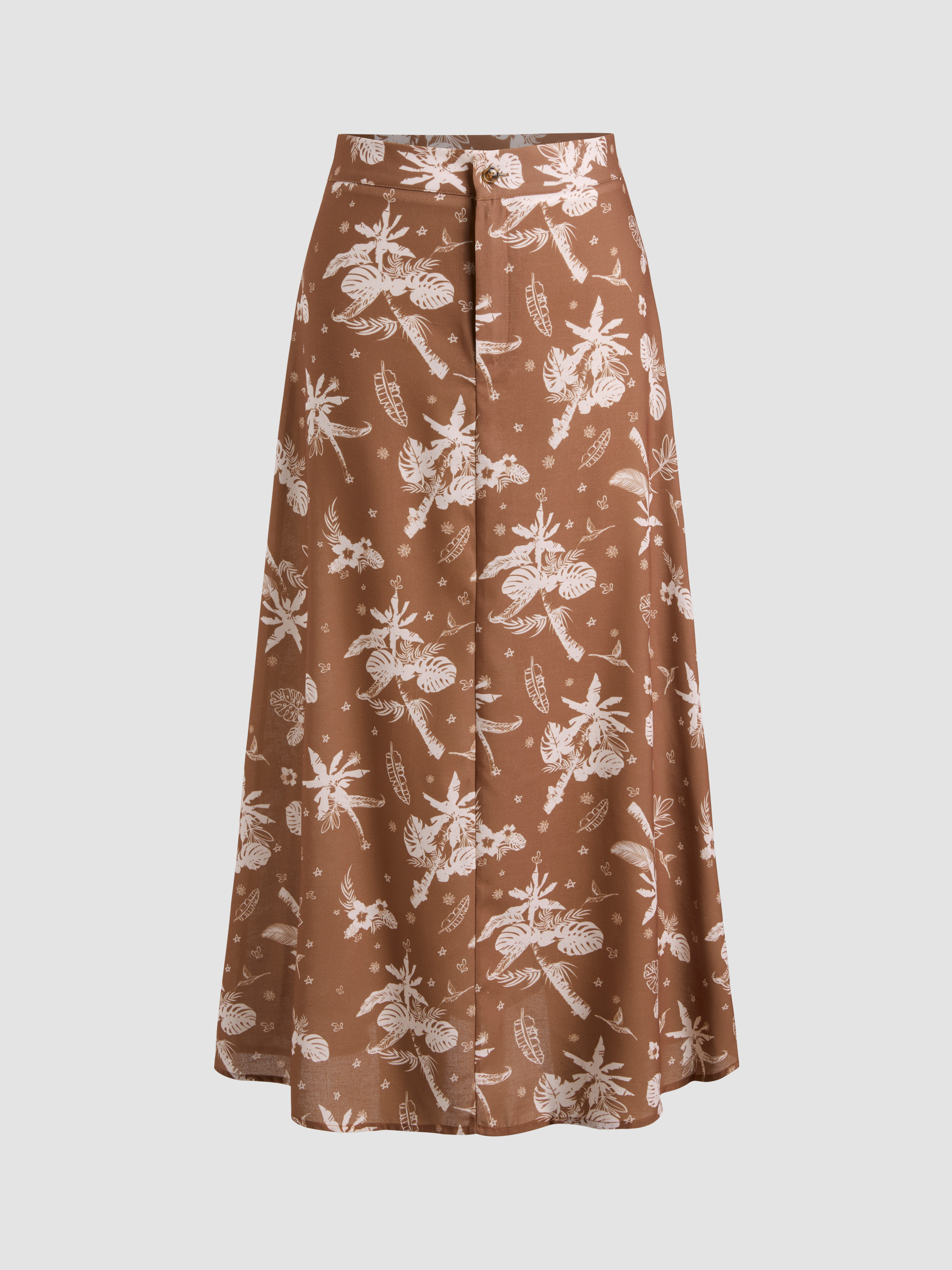 Floral Mid Waist Maxi Skirt - Cider