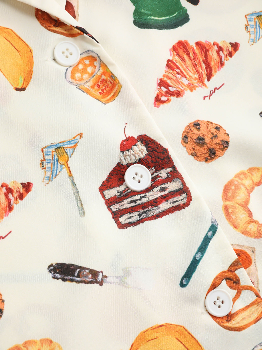 Collar Food Short Sleeve Blouse - Cider