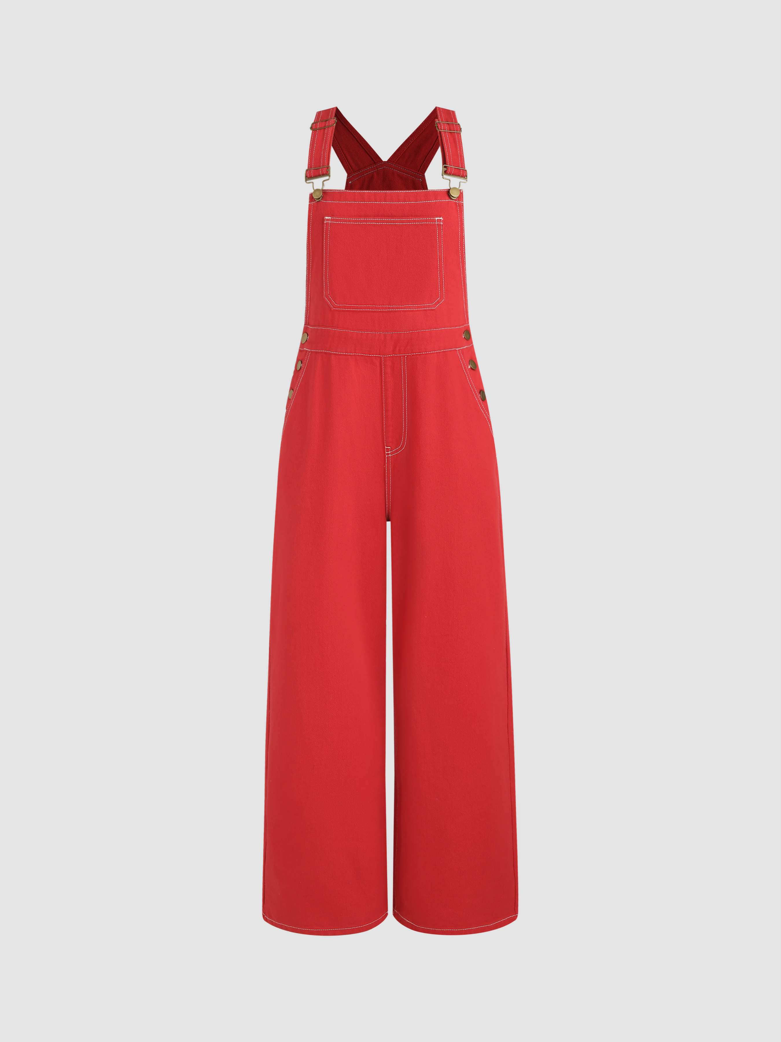 Denim Square Neck Jumpsuit - Cider
