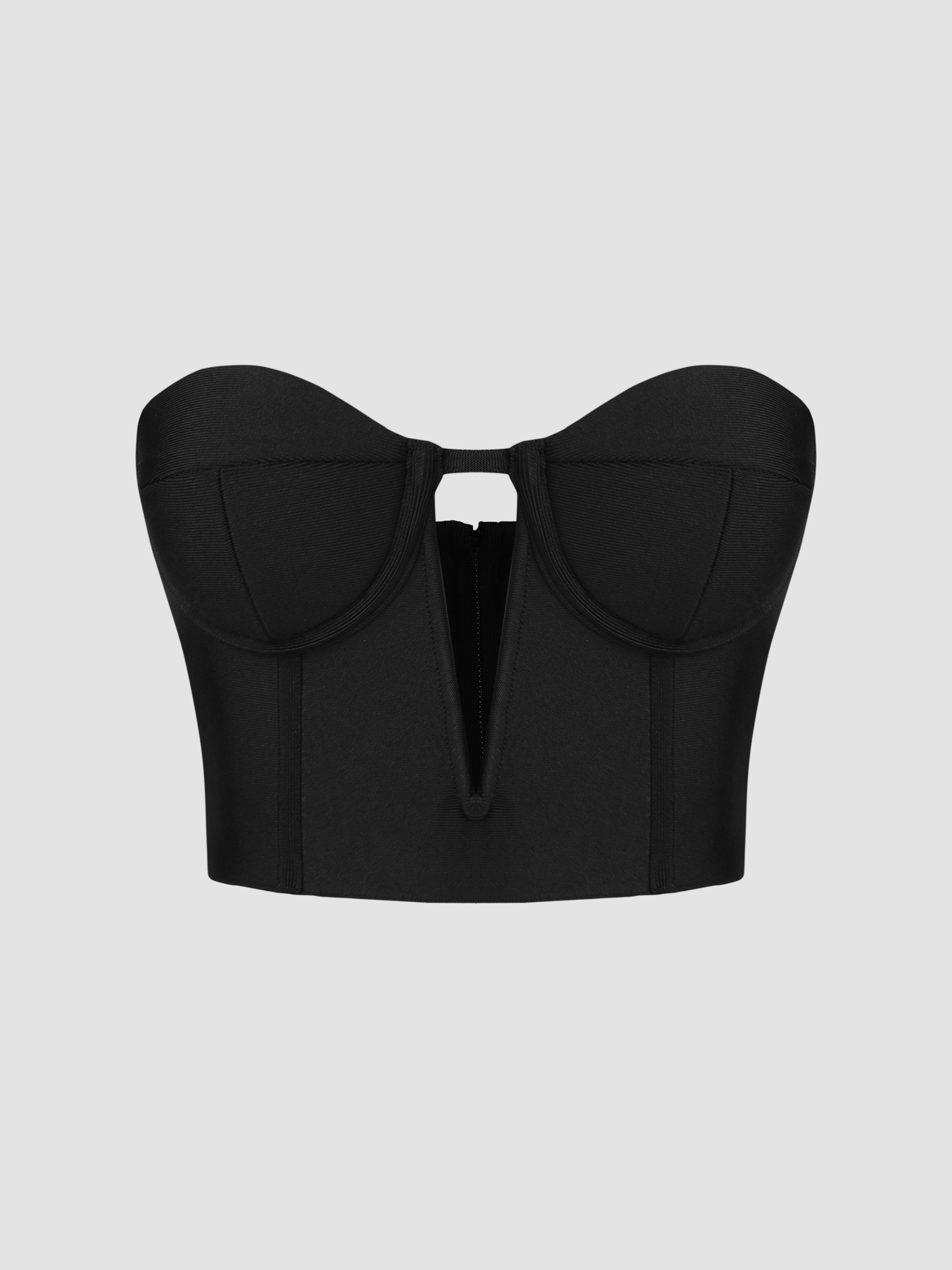 Solid Cut Out Crop Tube Top - Cider