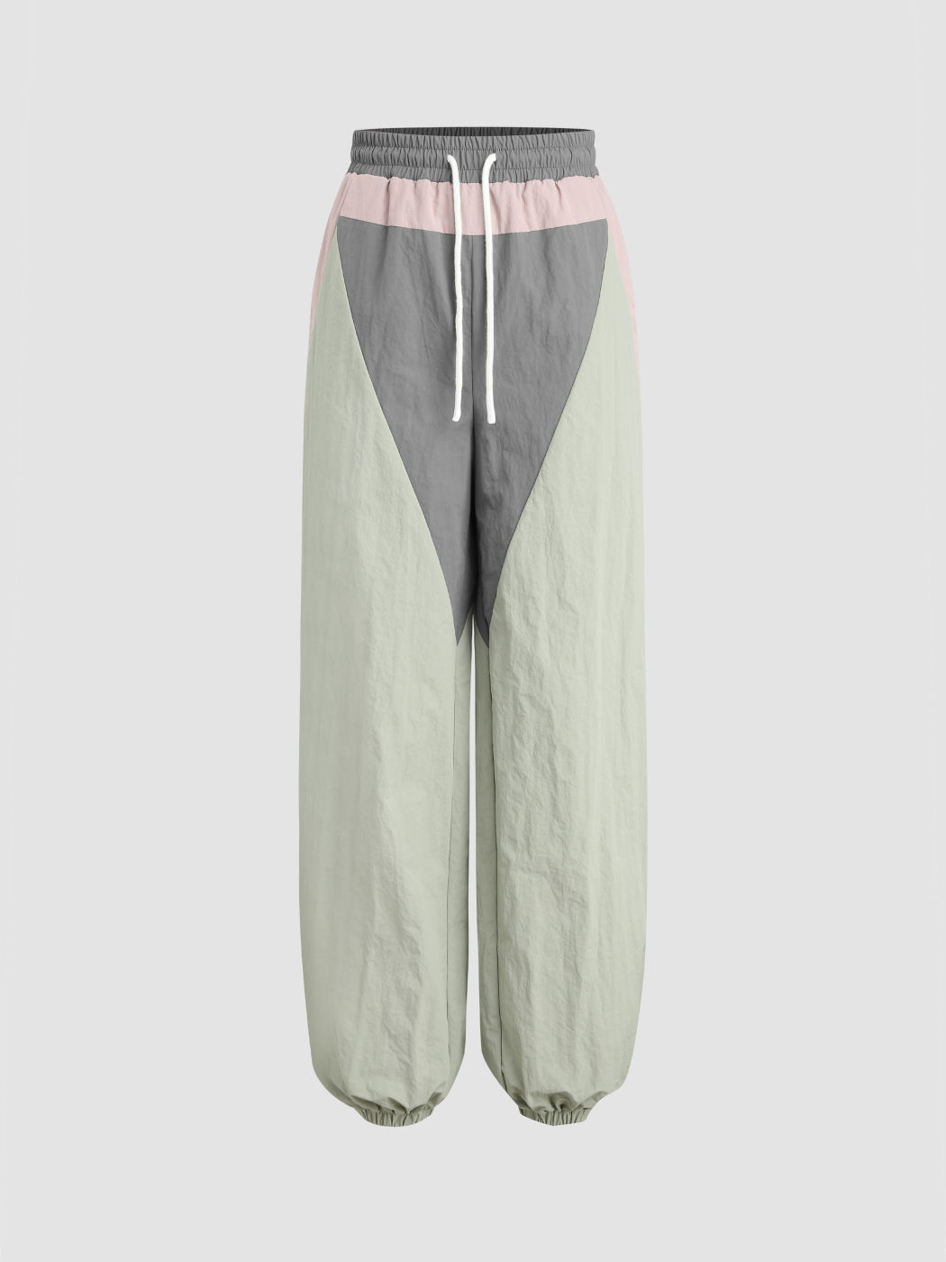 Mid Waist Patchwork Jogger Trousers - Cider