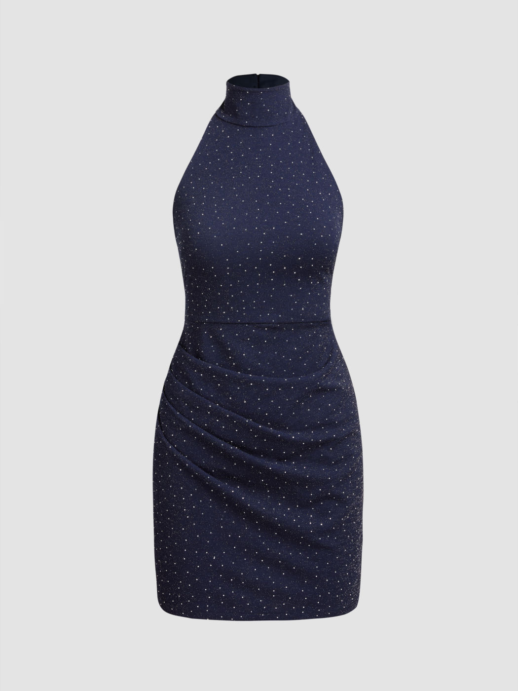 Halter Neckline Backless Mini Dress - Cider