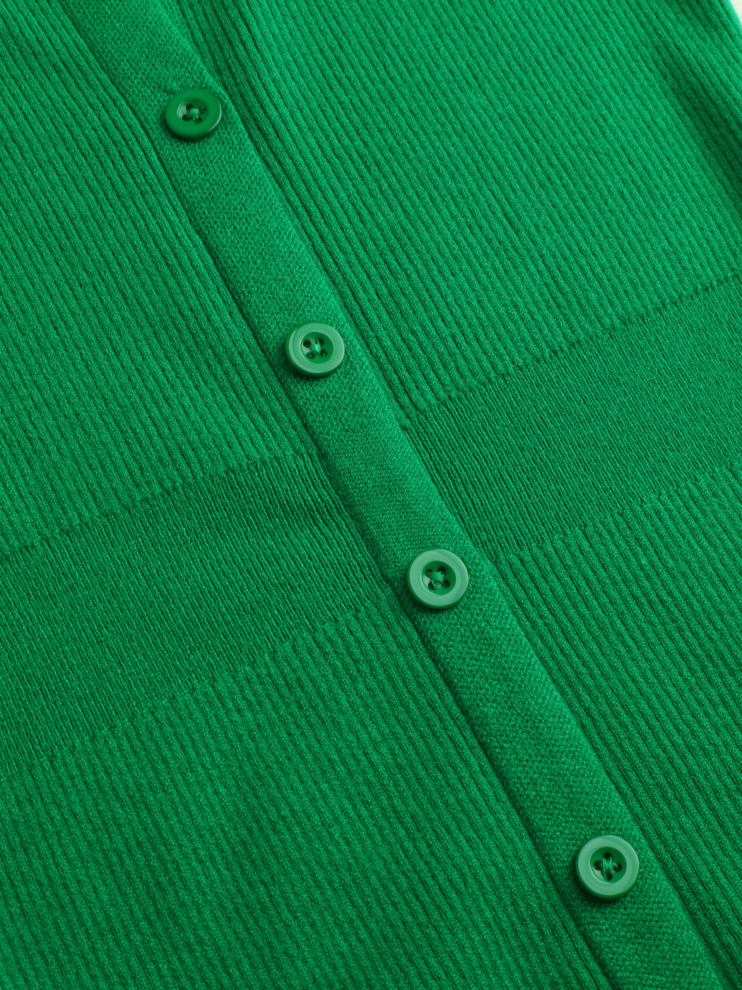 Polo Button Knitted Midi Dress For Daily Casual Coffee Shop Work