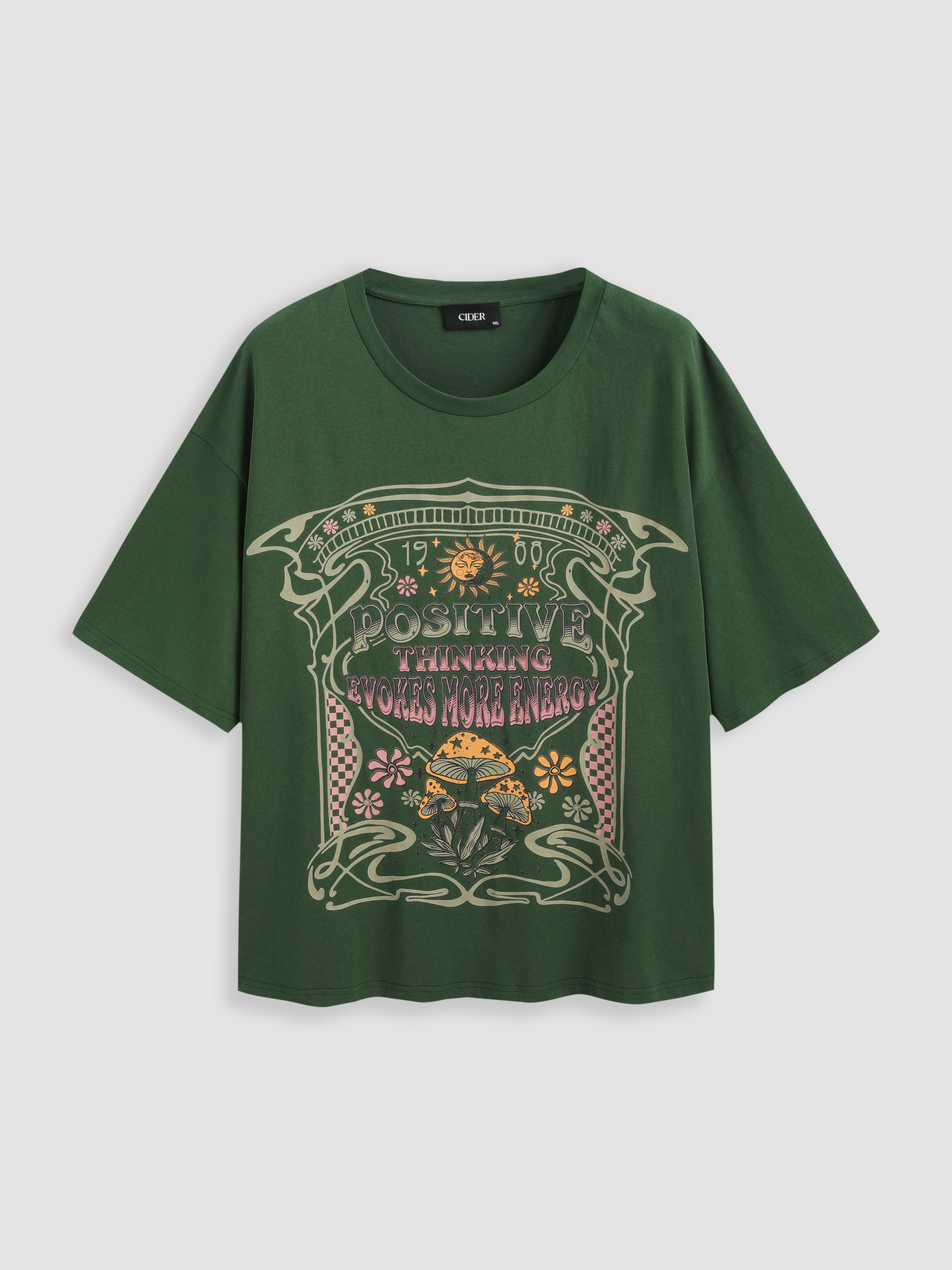 Mean Girl Outfit Jersey Positive Thinking Evokes Energy Graphic Tee ...