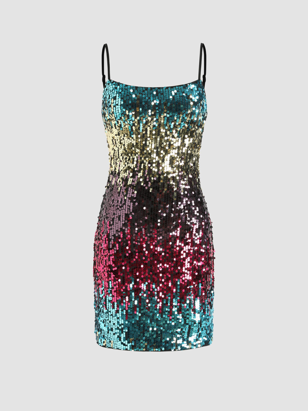 Sequin Dress Glitter Dress Sequins Sequin Square Neck Mini Dress For ...