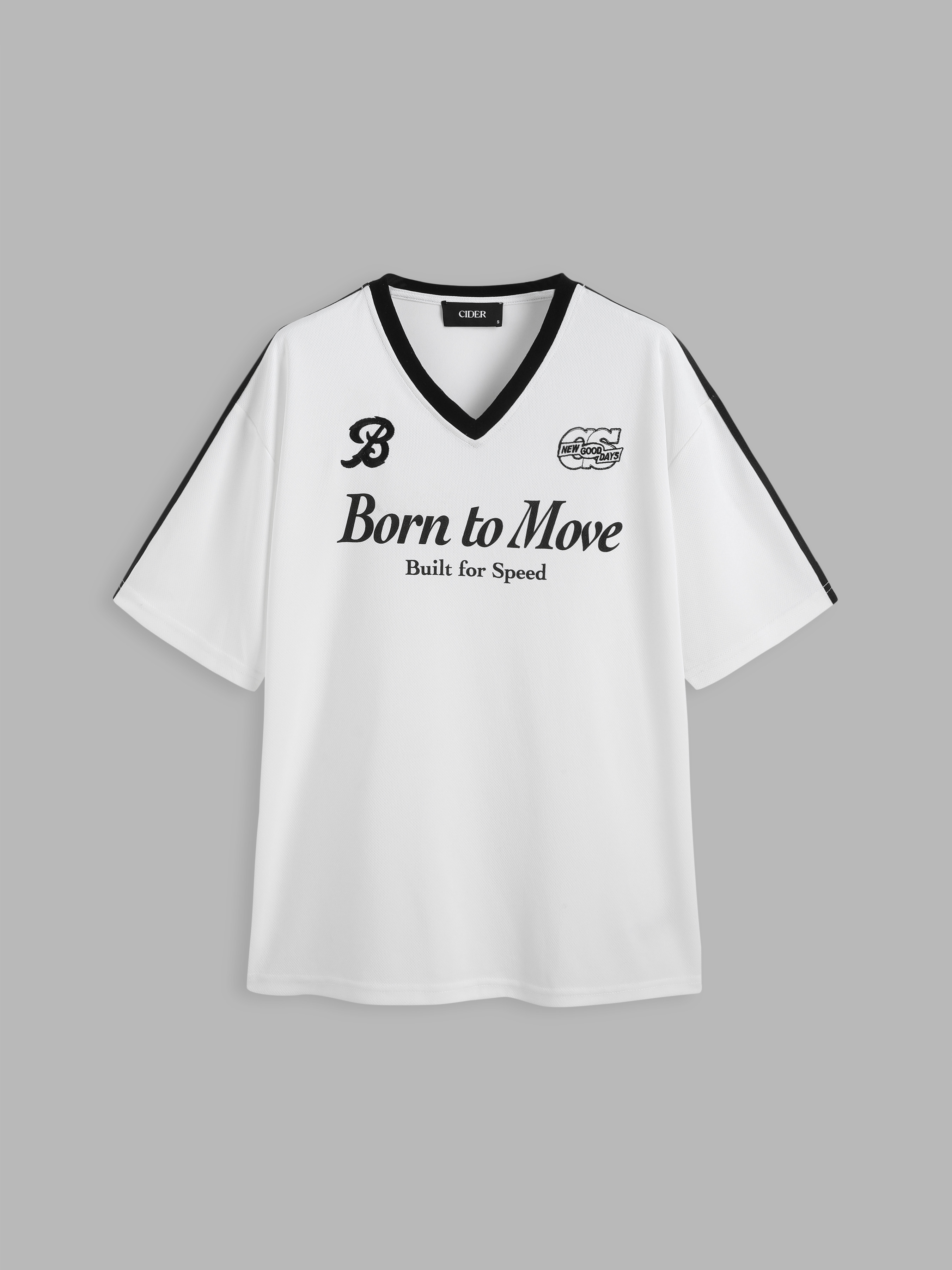 BORN TO MOVE V Neck Short Sleeve Top For School Daily Casual Outdoor