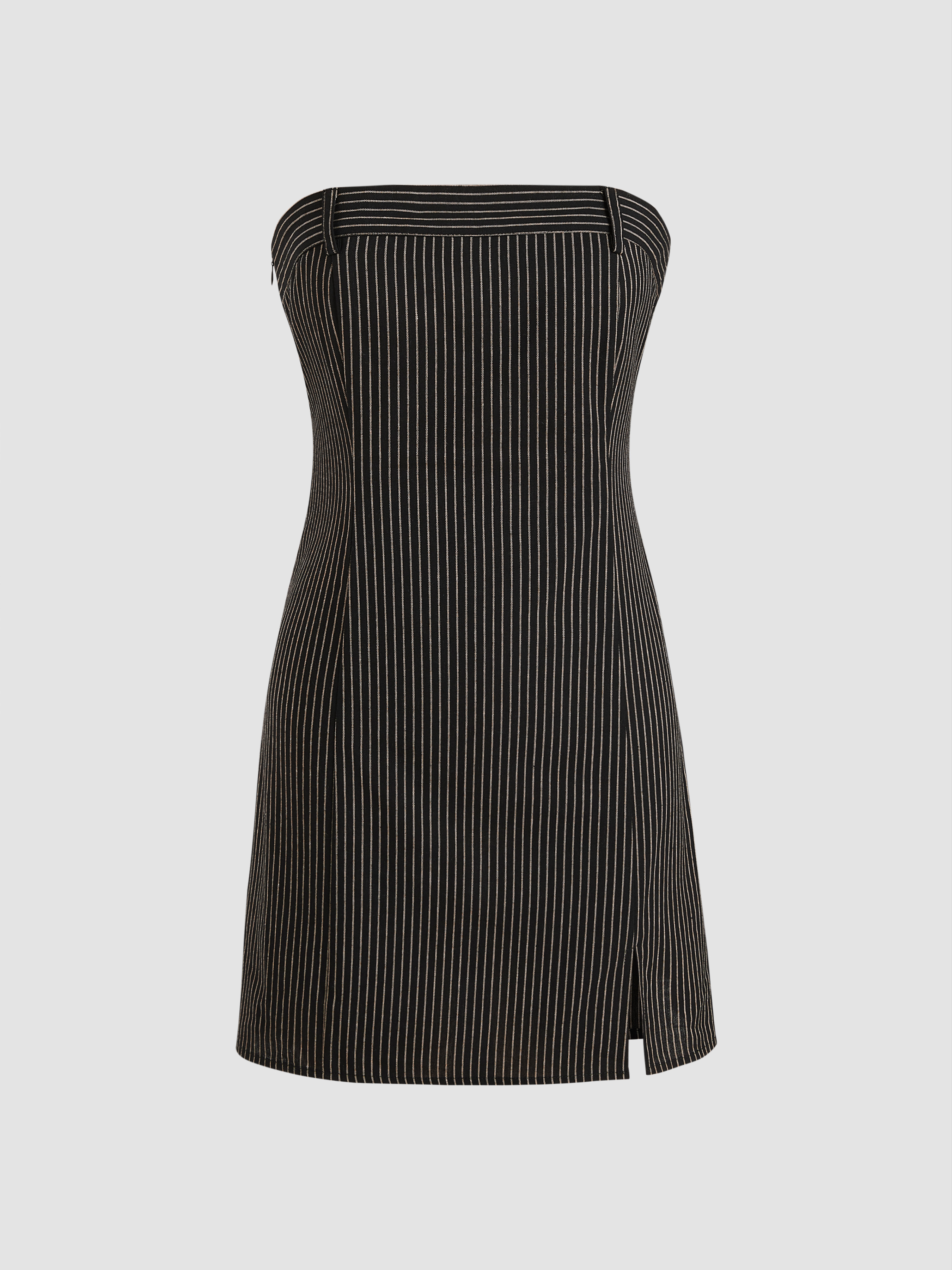 Tube Striped Split Mini Dress - Cider