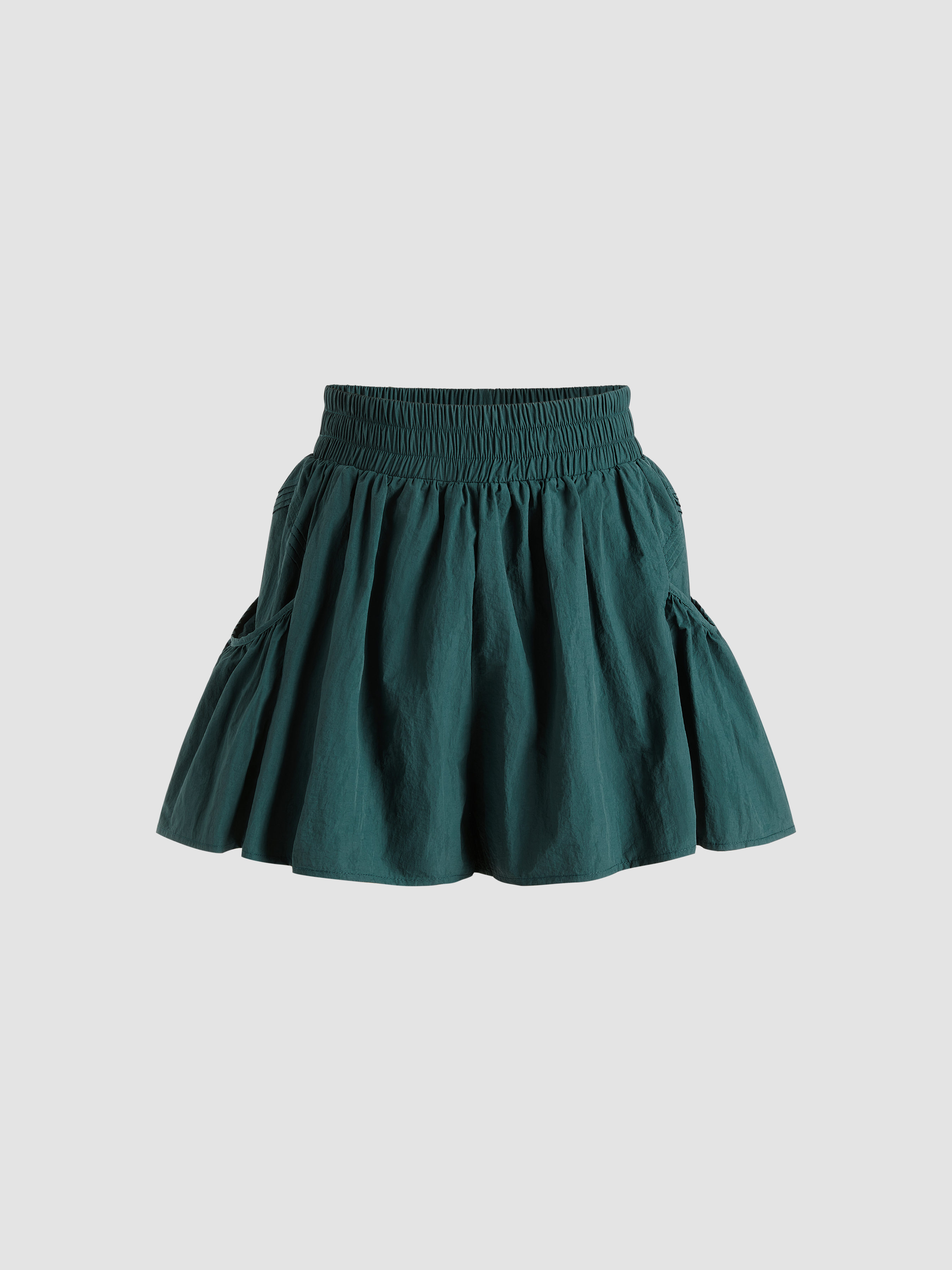 Middle Waist Pocket Pleated Skort - Cider