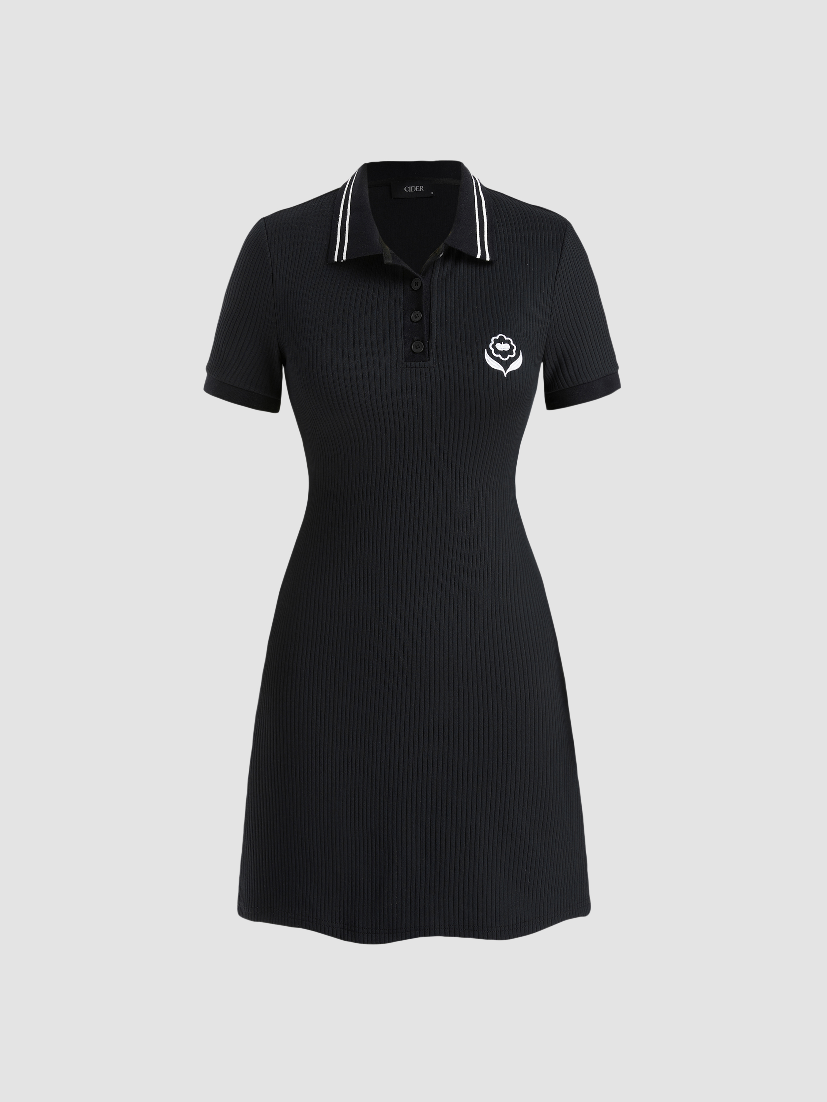 Collar Floral Button Mini Dress For Daily Casual Work