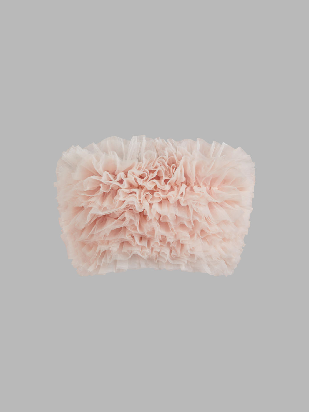 Mesh Pink Ruffle Crop Tube Top For Music Festival/Live House Party/Clubbing