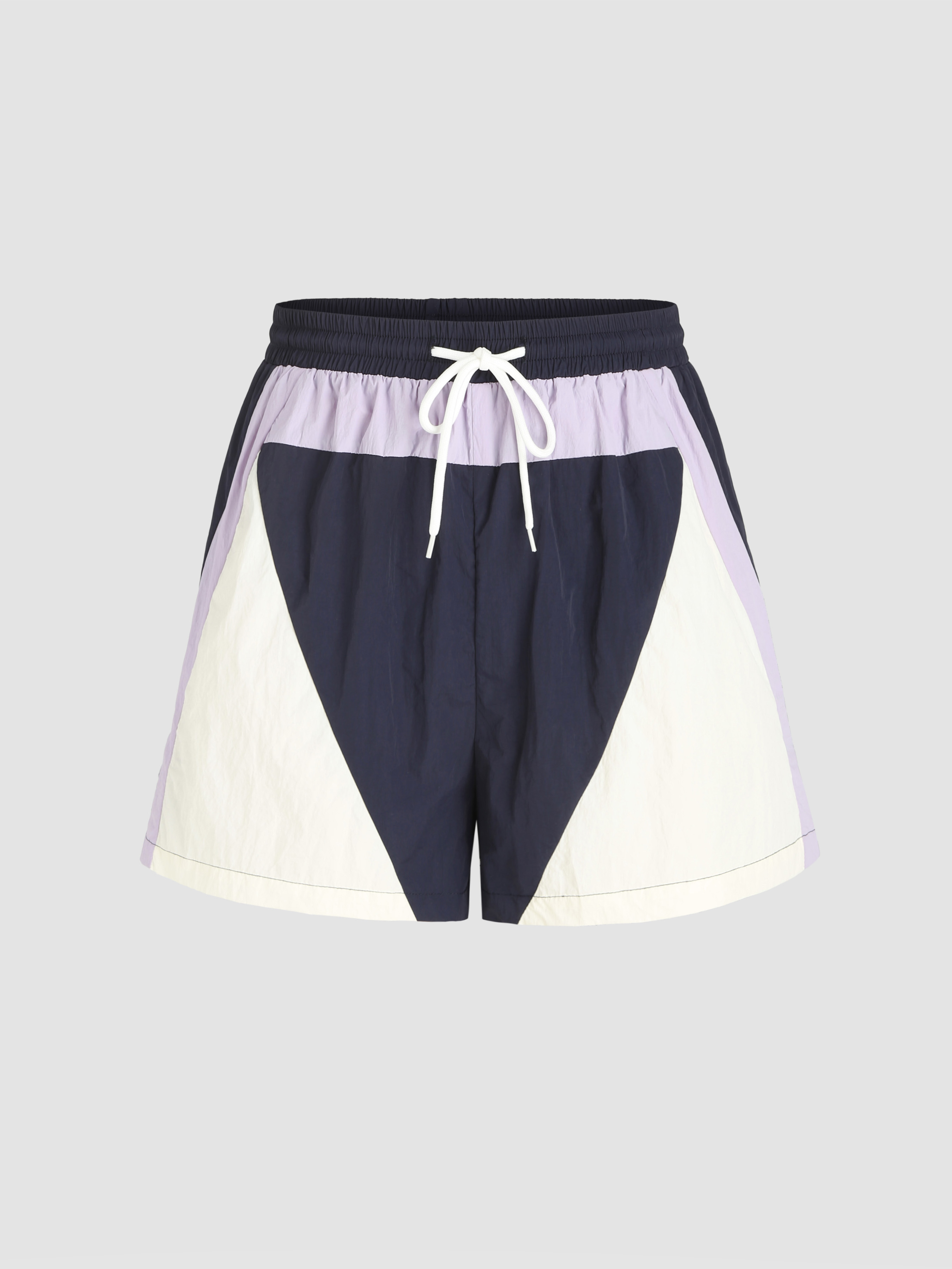 Middle Waist Patched Drawstring Shorts For School Daily Casual Outdoor