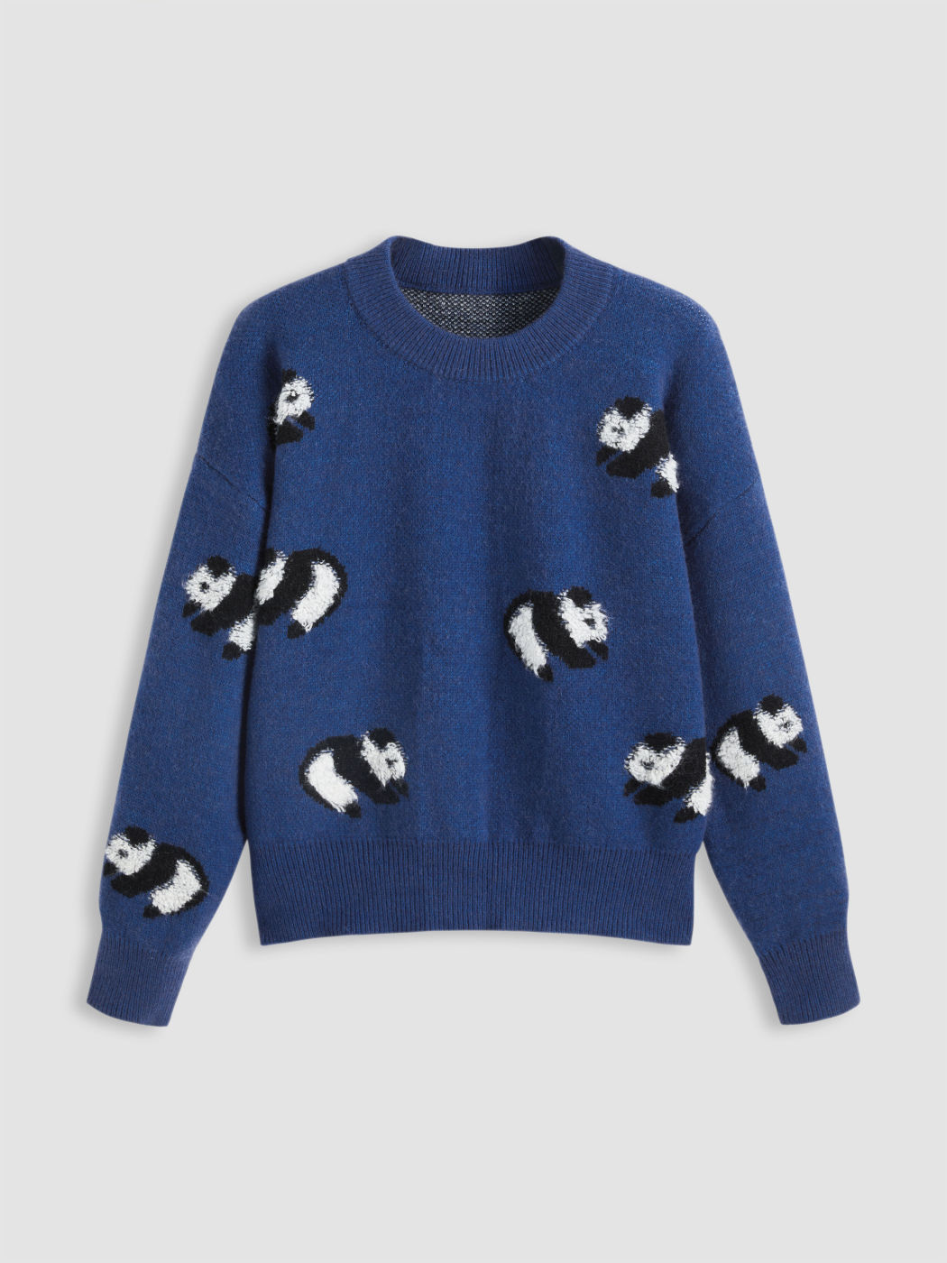 Christmas Round Neckline Panda Knitted Sweater For School Daily Casual