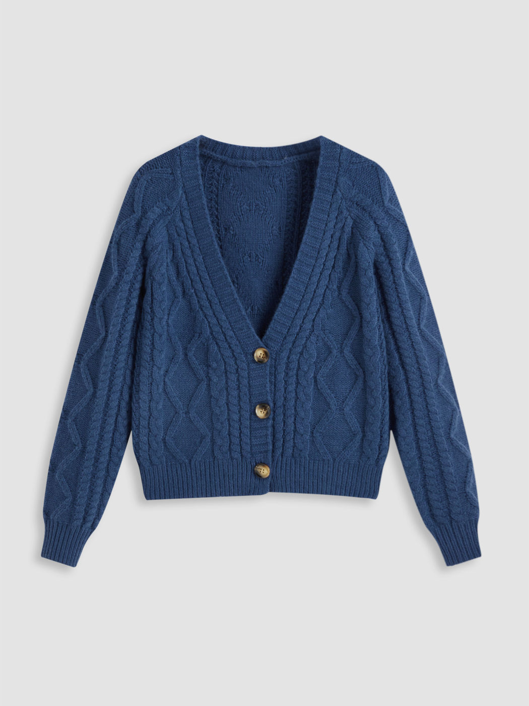 Cable Knit V-neck Button Cardigan For School Daily Casual Coffee Shop Work