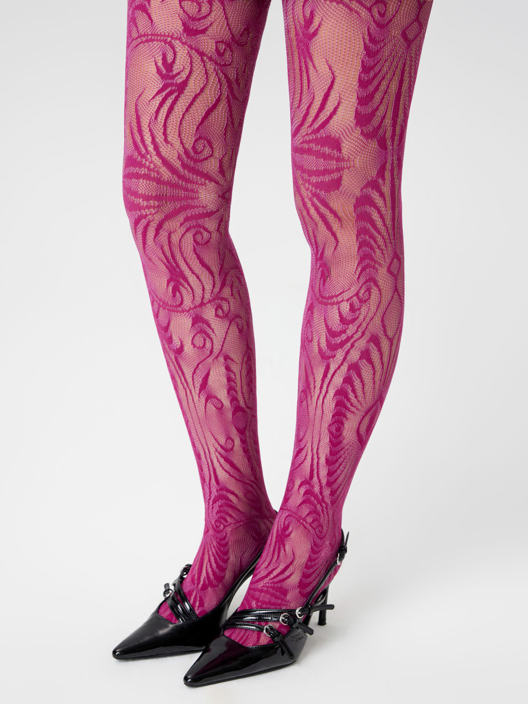 Acrylic Fiber Floral Fishnet Tights For Daily Casual