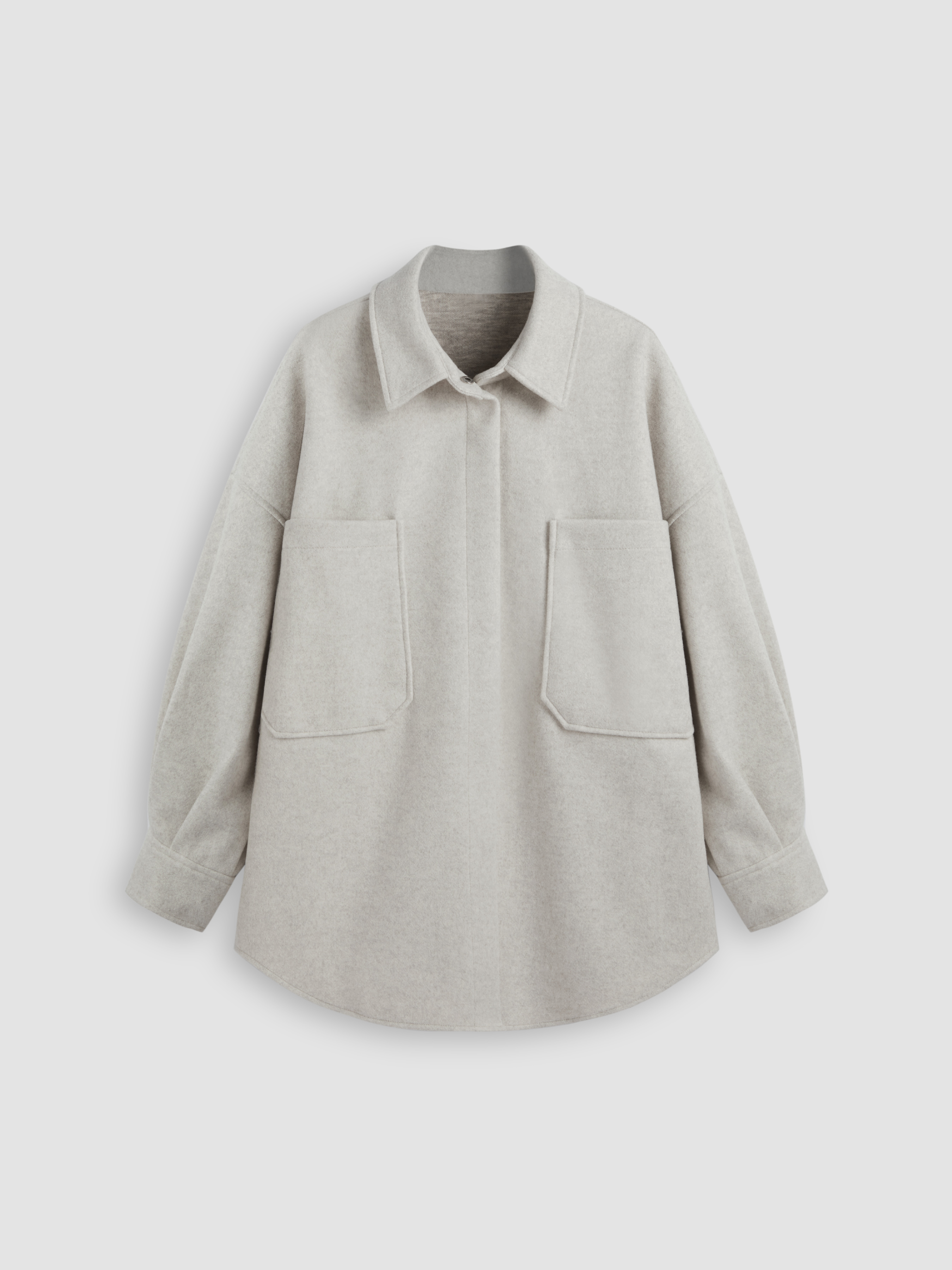 Collar Solid Pocket Shacket For School Daily Casual