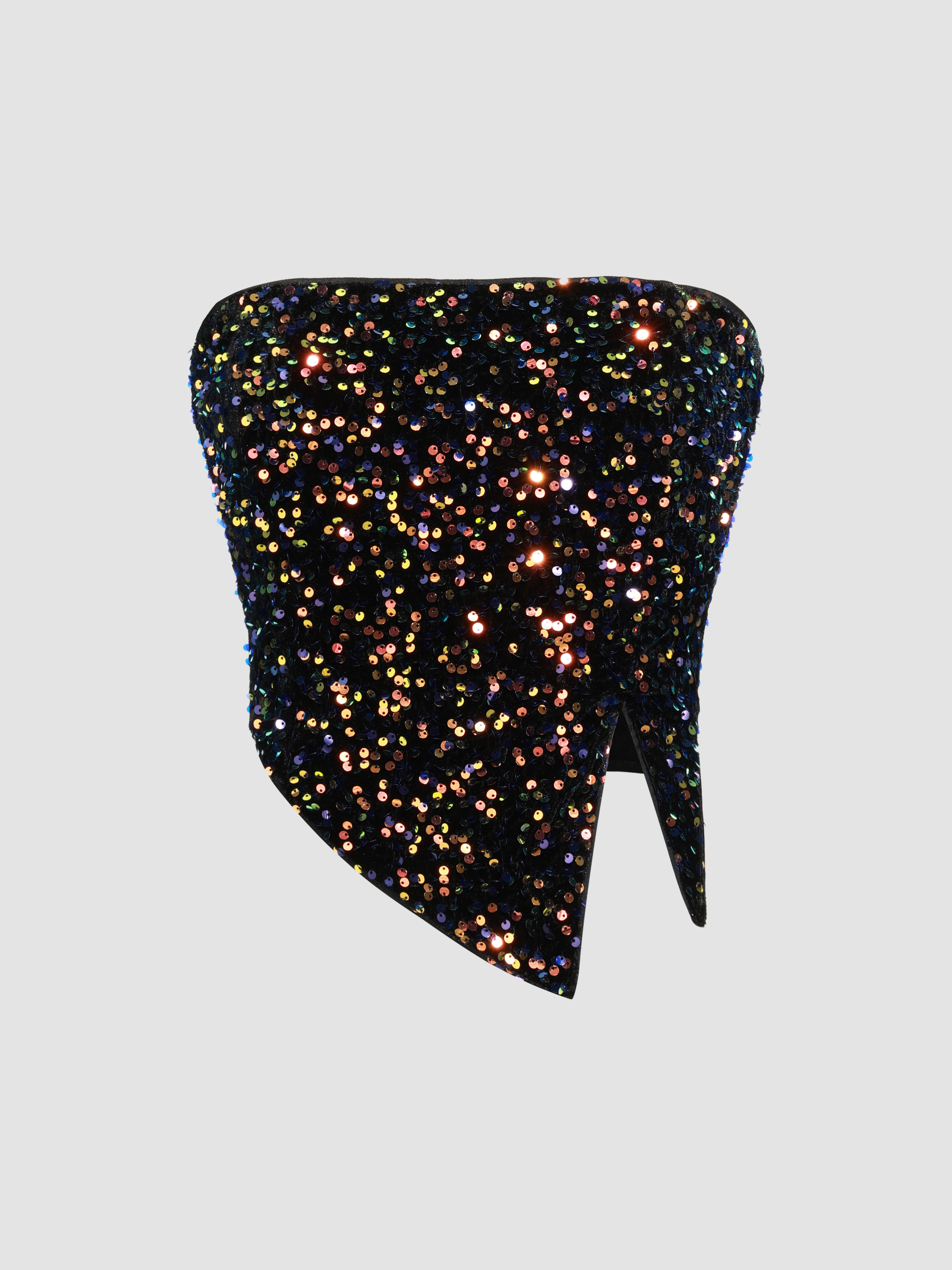 Sequin Split Tube Top - Cider