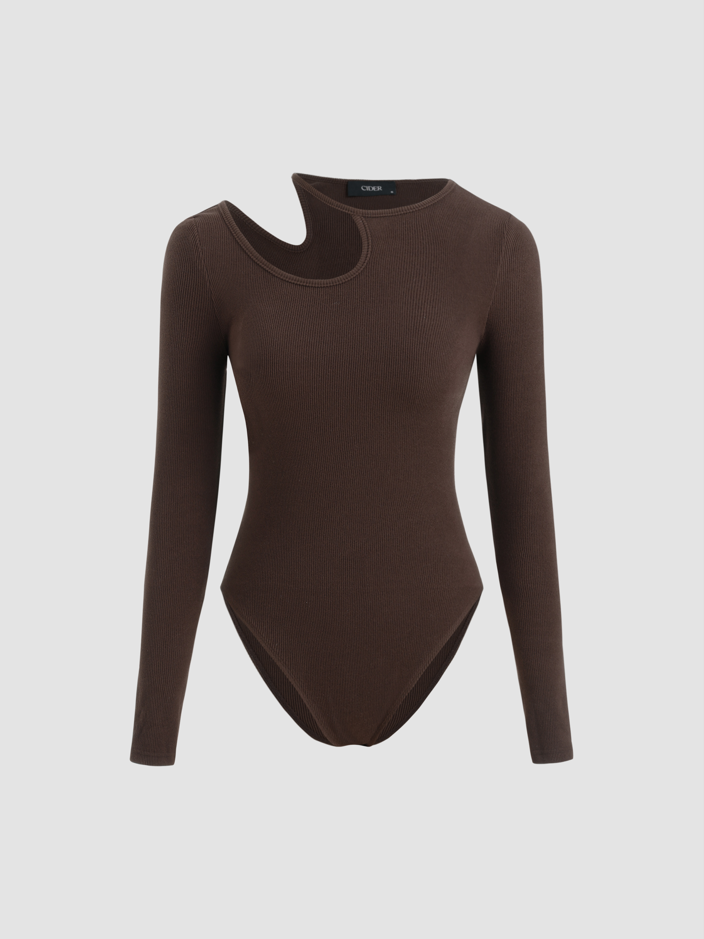 Round Neckline Solid Button Bodysuit For Daily Casual