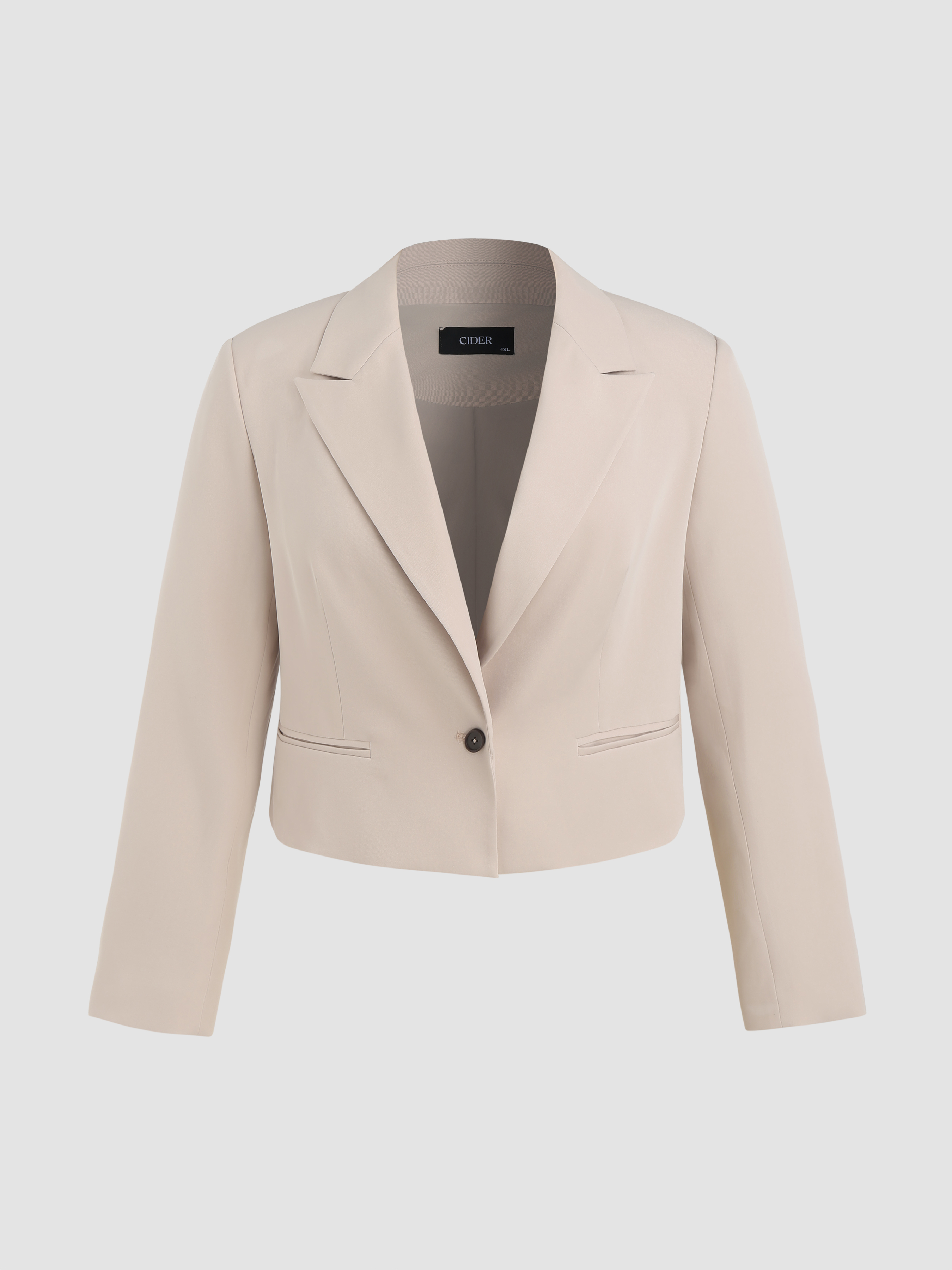 Collar Button Blazer Curve & Plus - Cider