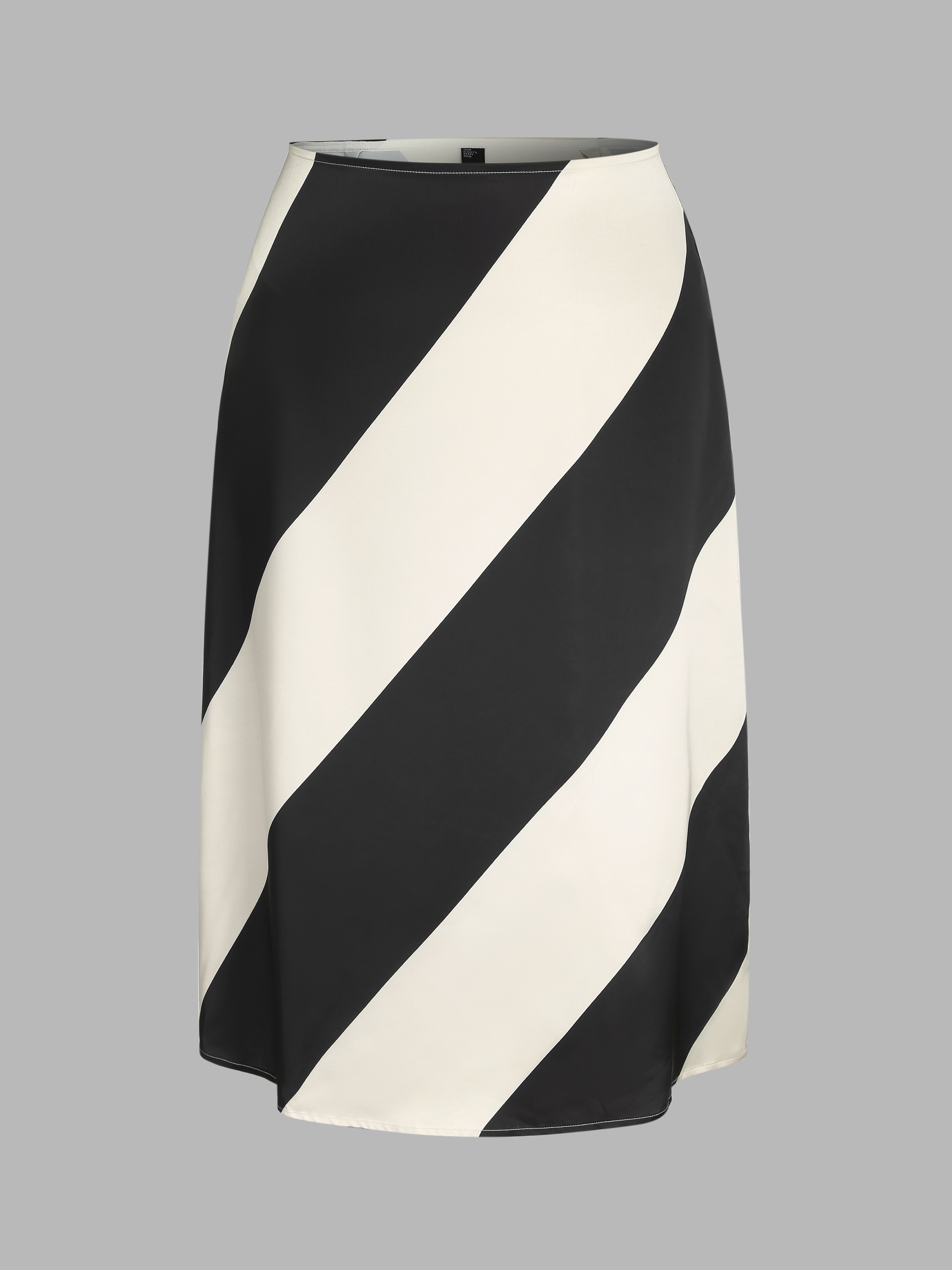 Satin Mid Waist Striped Maxi Skirt Curve & Plus - Cider